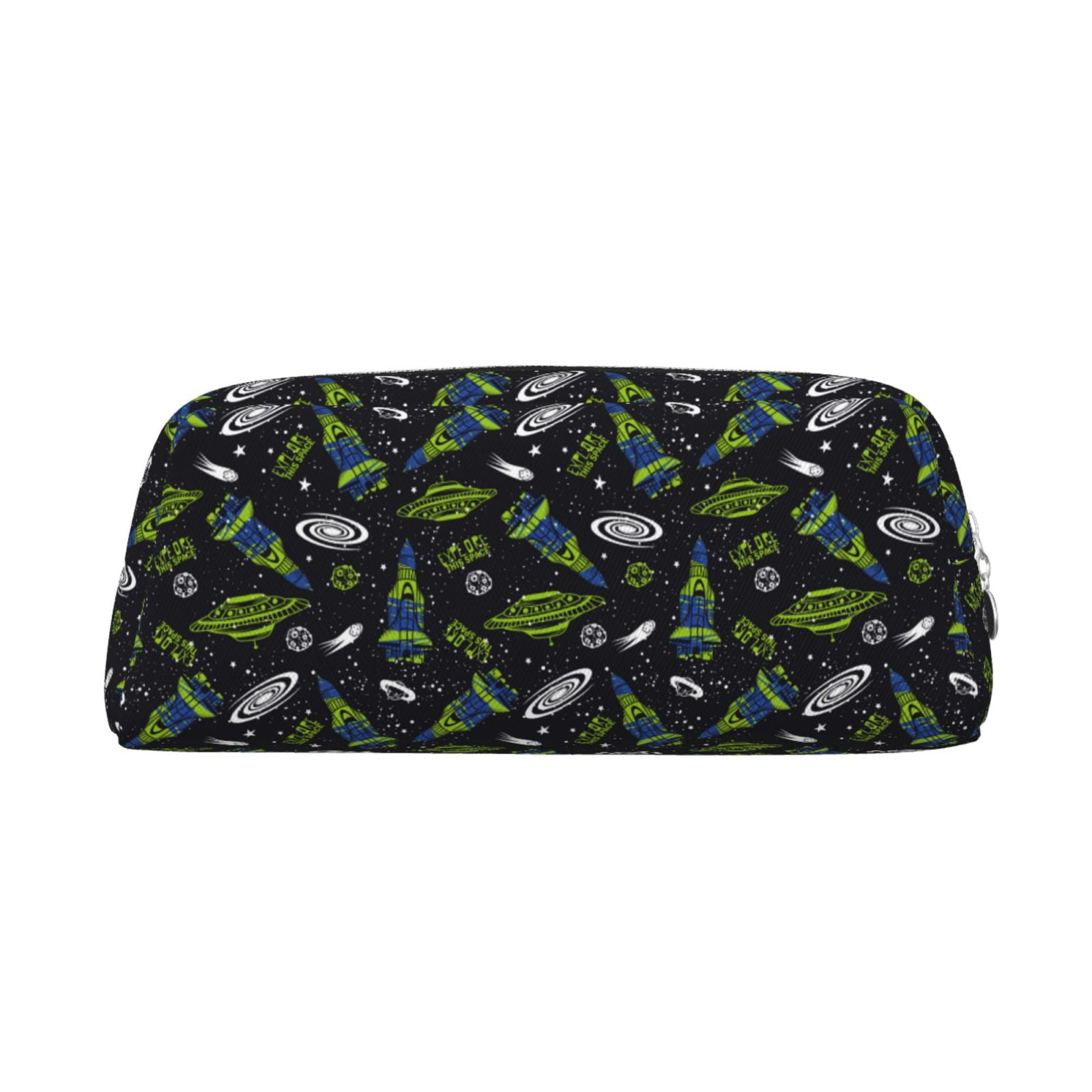 Uemuo Space Rockets Printed Leather Pencil Case, Pencil Pouch, Portable ...