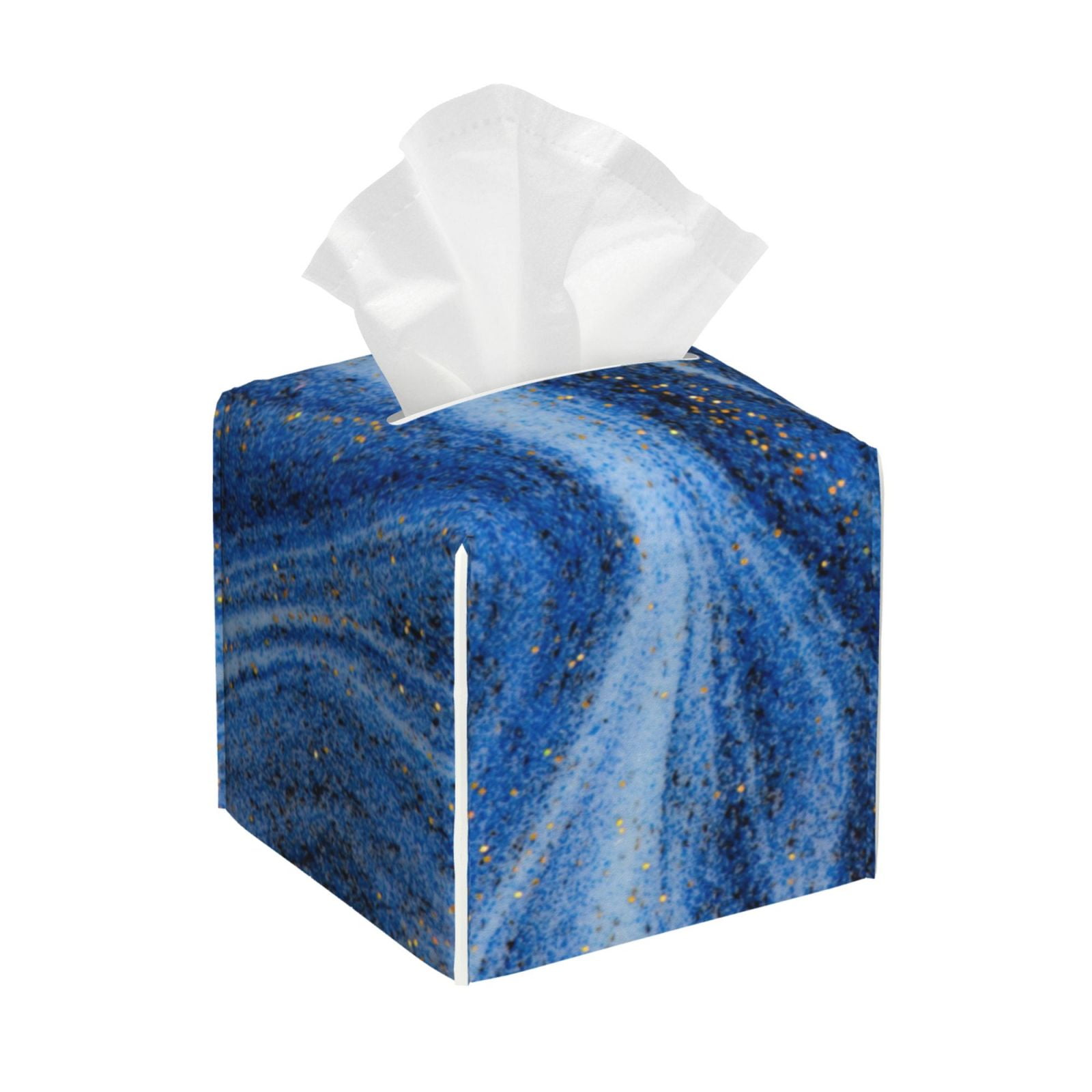Uemuo Sparkling With Blue Tissue Box Cover Holder, Square with Bottom ...