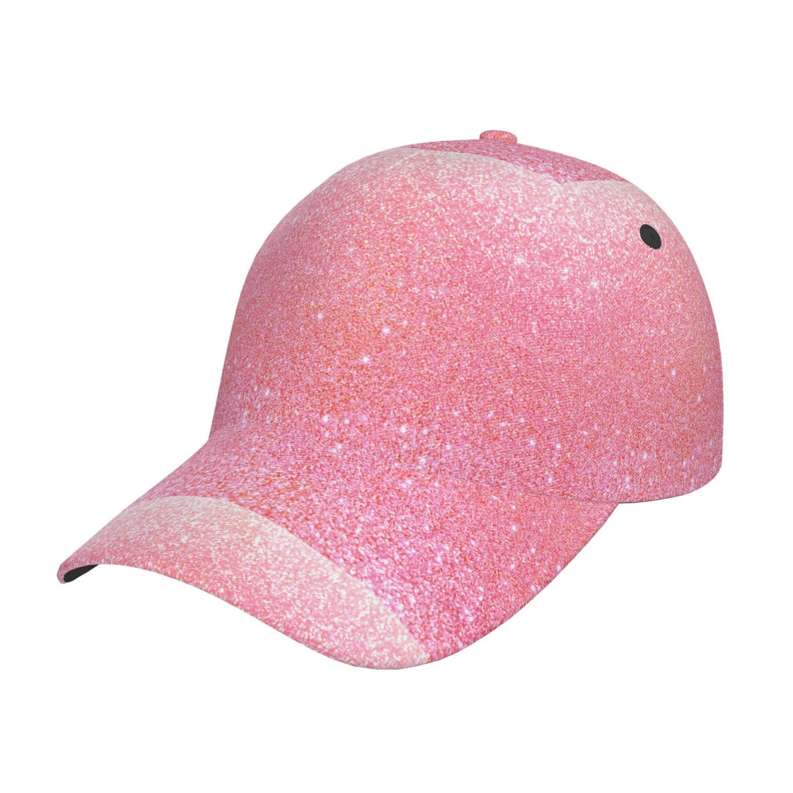 Uemuo Sparkly Pink Glitter Pattern Baseball Cap Golf Dad Hat Adjustable ...