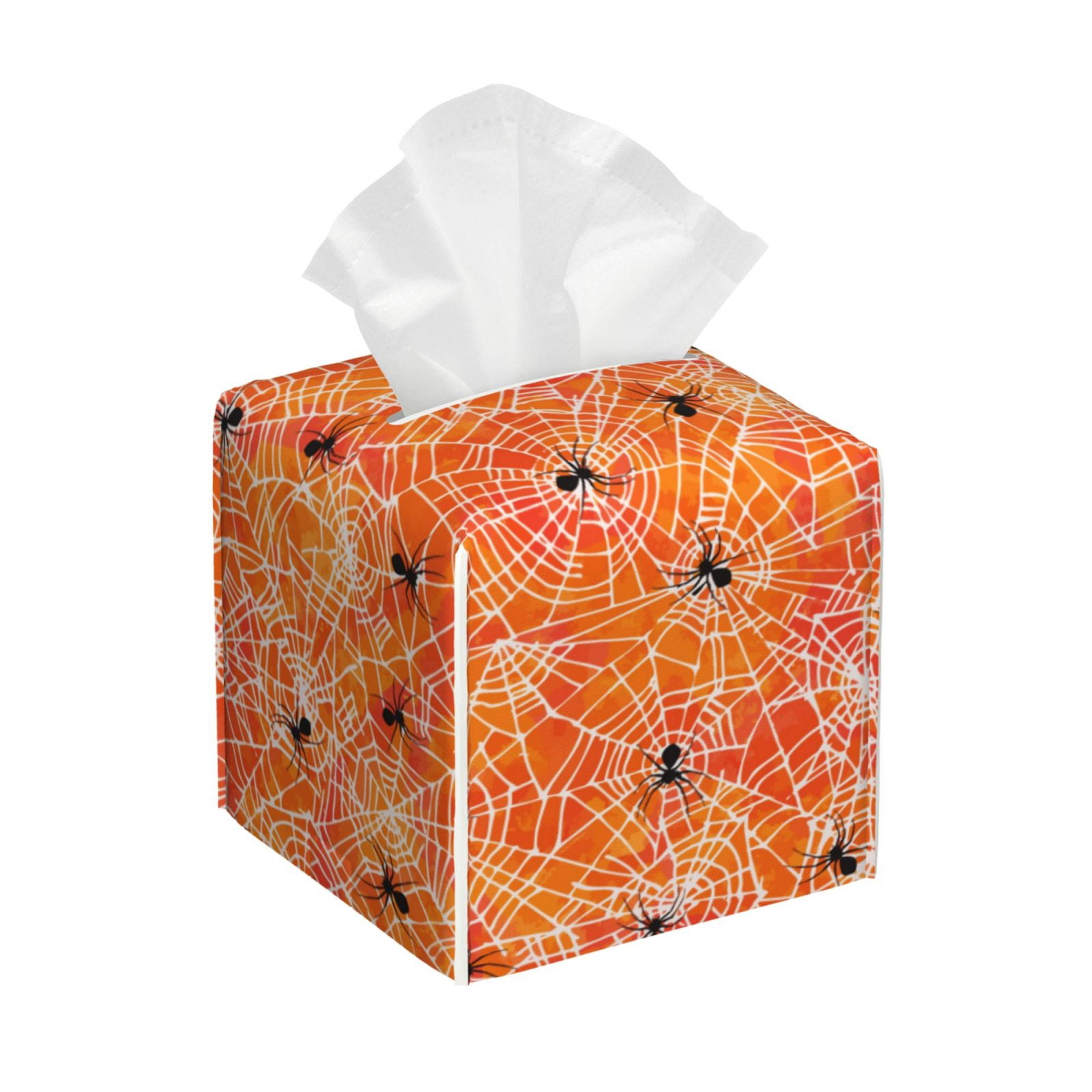 Uemuo Spider Tissue Box Cover Holder, Square with Bottom Belt - PVC ...