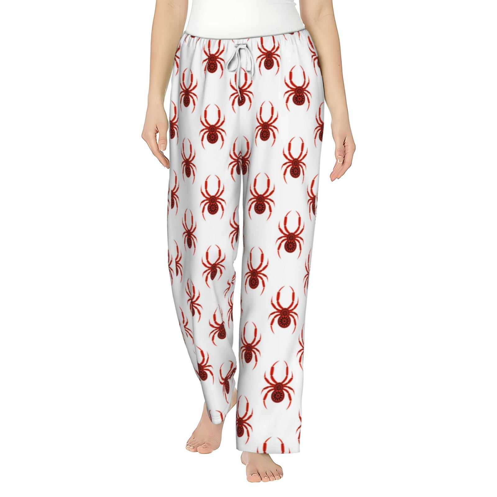 Uemuo Spiders Insects Pattern Women's Wide Leg Palazzo Lounge Pants ...