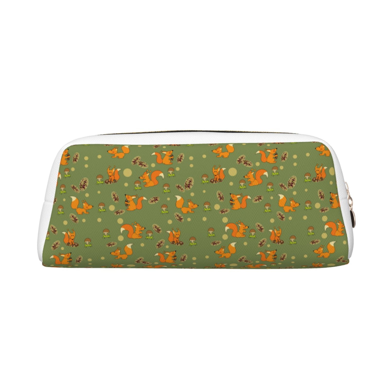 Uemuo Squirrel And Nuts Printed Leather Pencil Case, Pencil Pouch ...