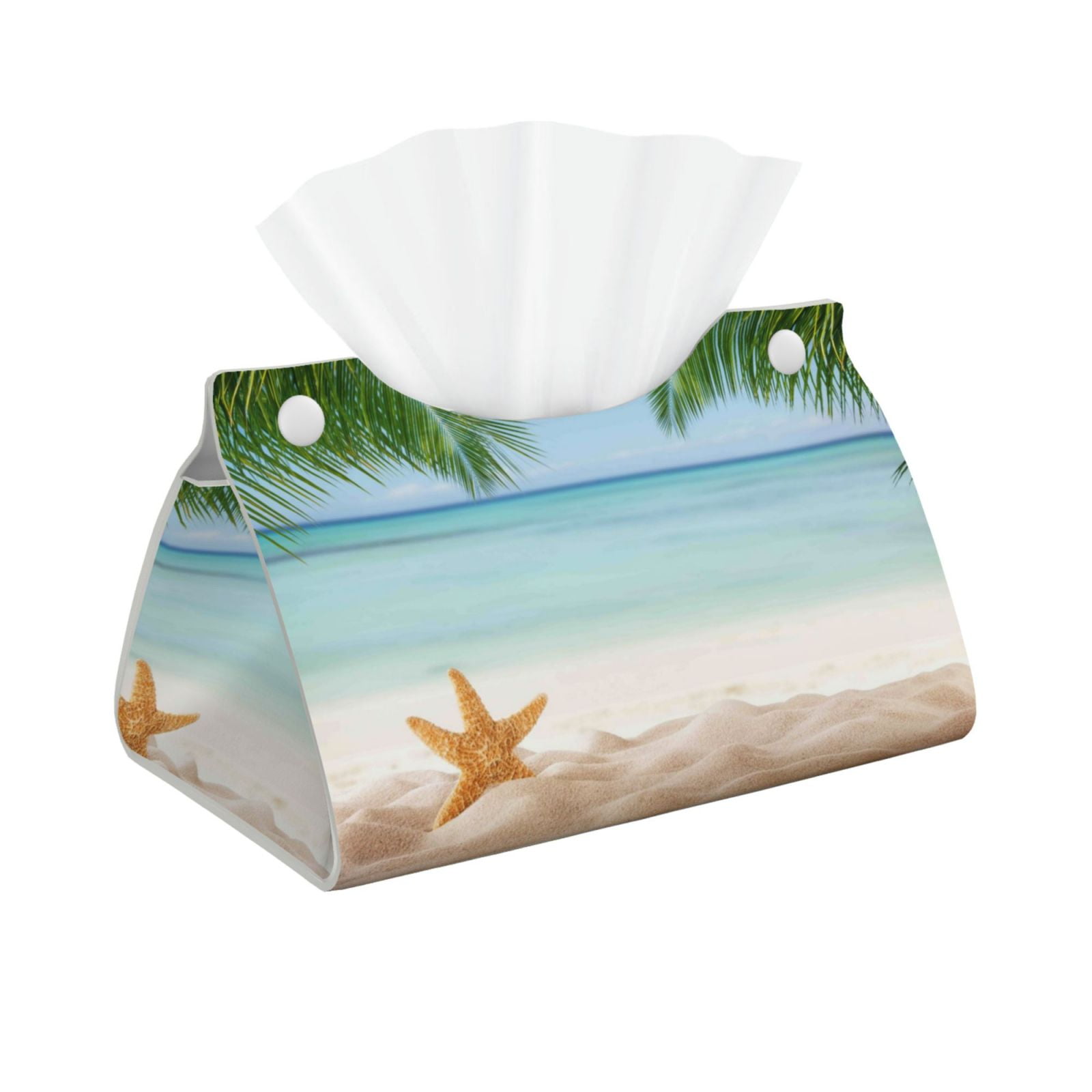 Uemuo Starfish in Beach Pattern Tissue Box Cover Holder, Triangle with ...