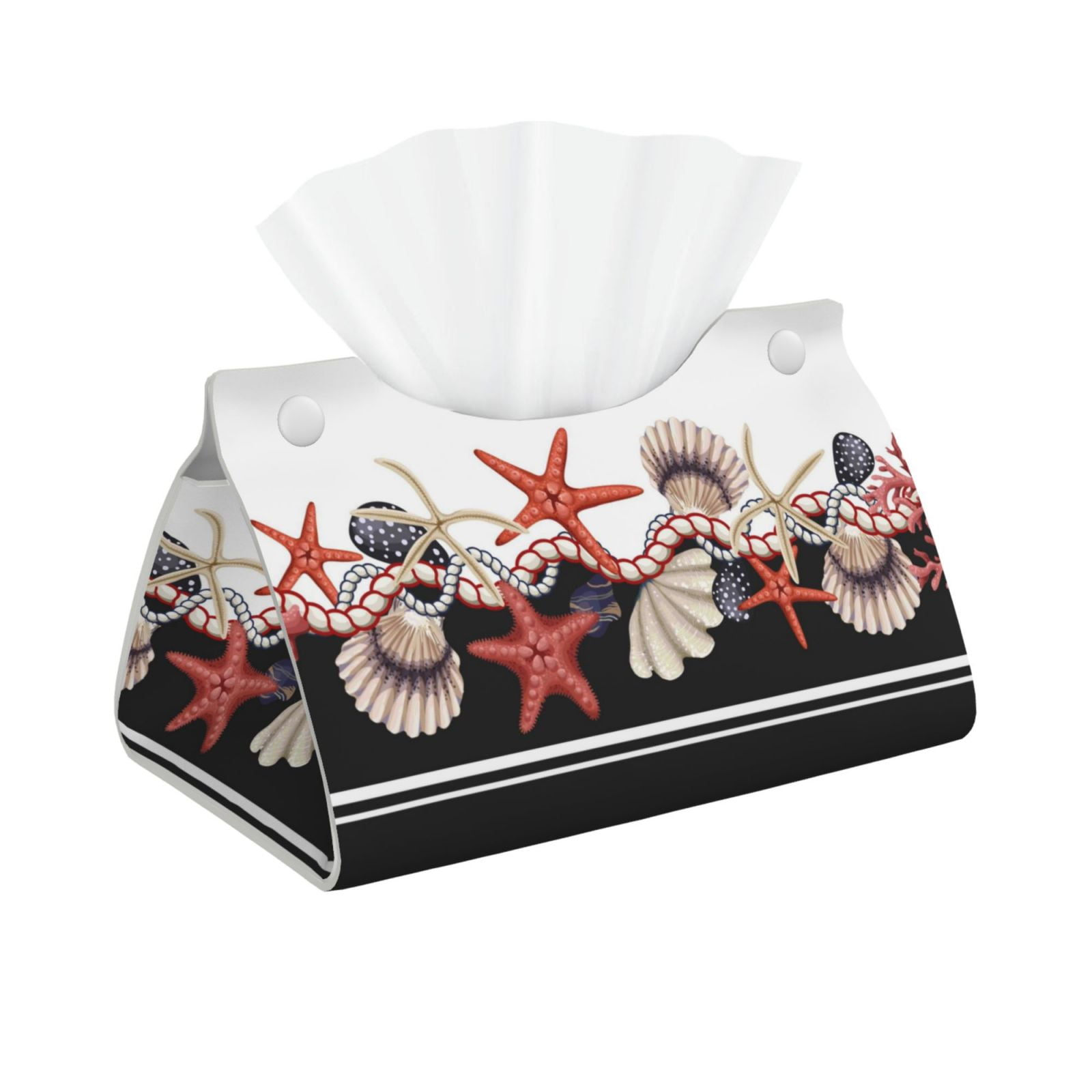 Uemuo Starfishes Shells Pattern Tissue Box Cover Holder, Triangle with ...