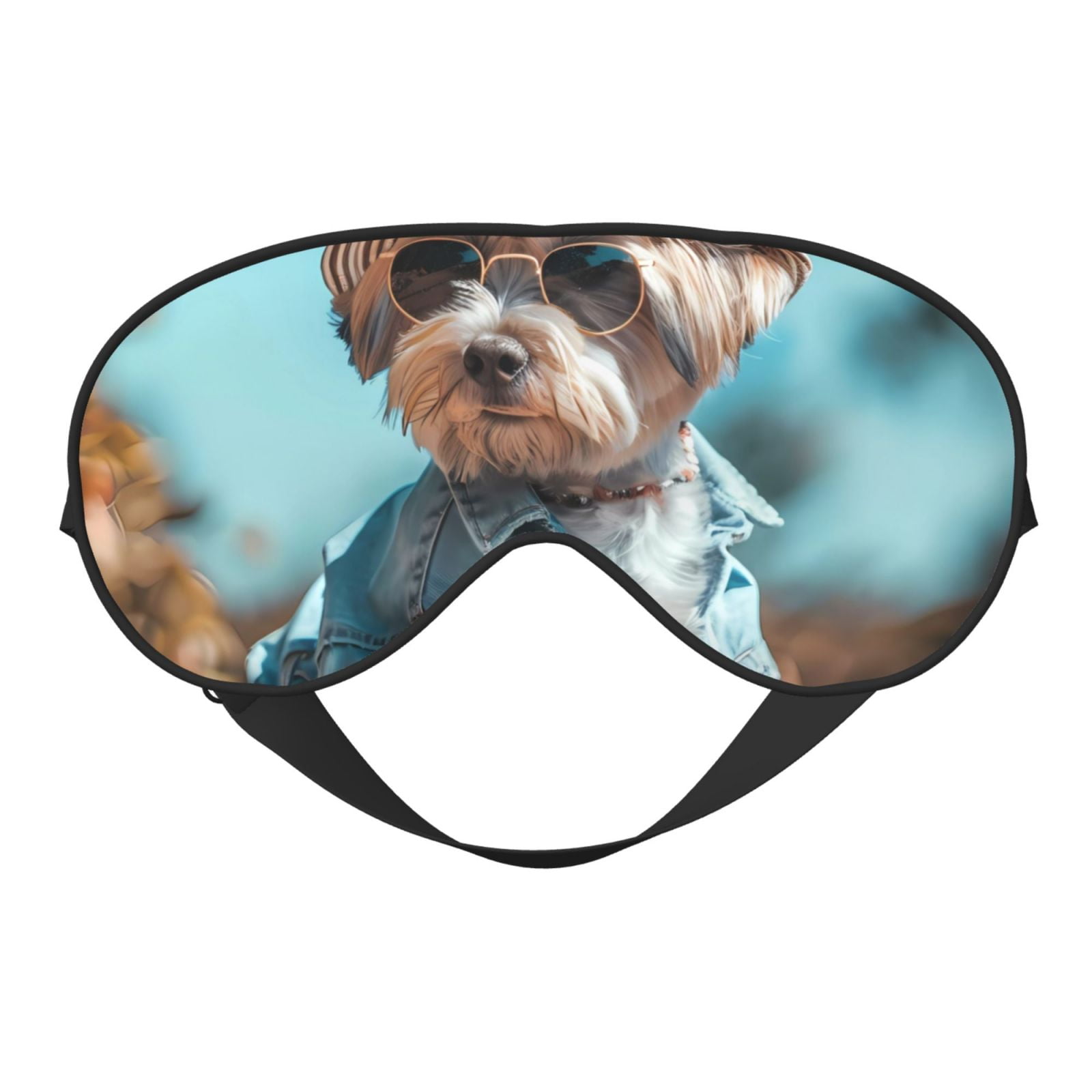 Uemuo Stylish Dog in Denim Outfit Pattern Sleep Eye Mask - Light ...