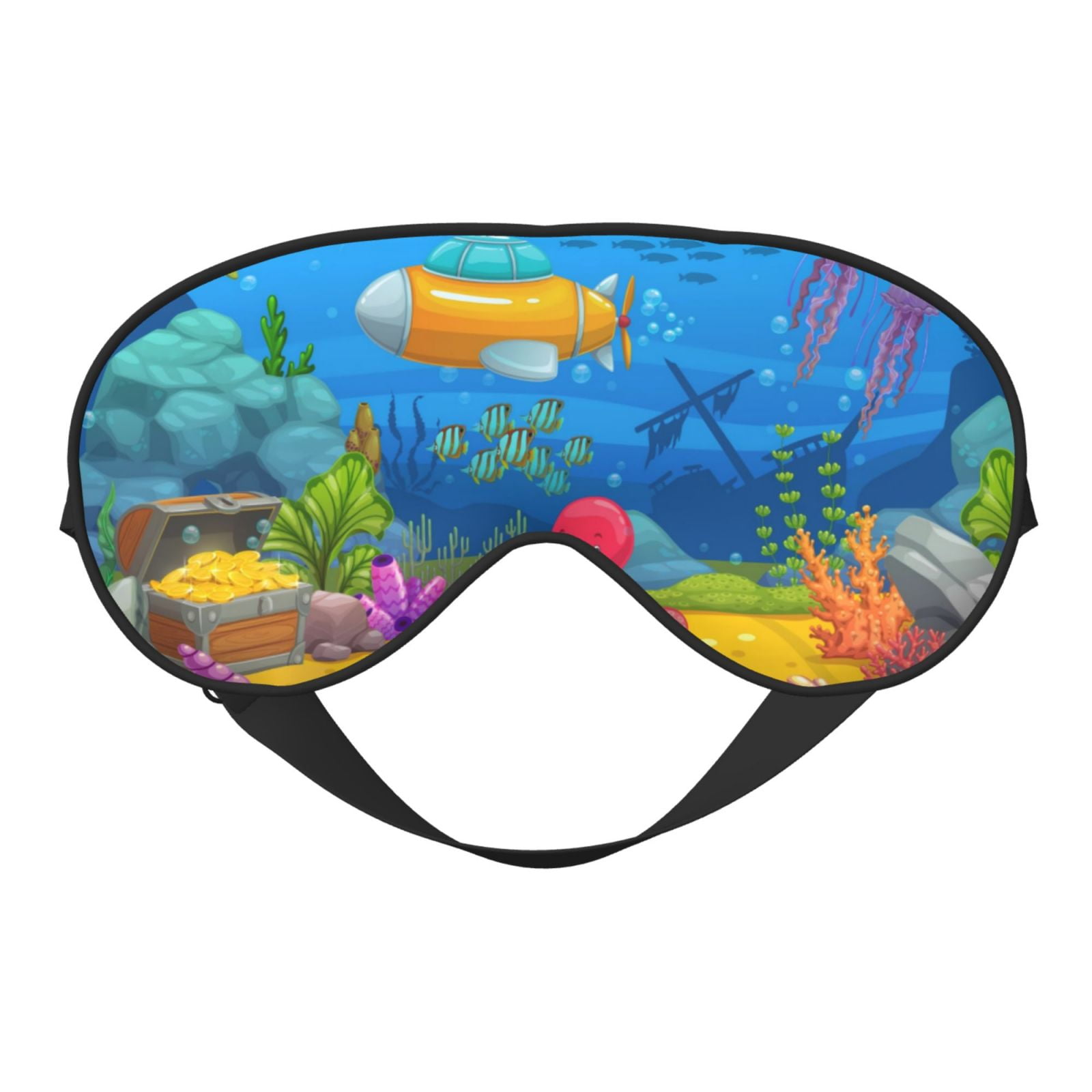 Uemuo Submarine And Landscape Pattern Sleep Eye Mask - Light Blocking ...