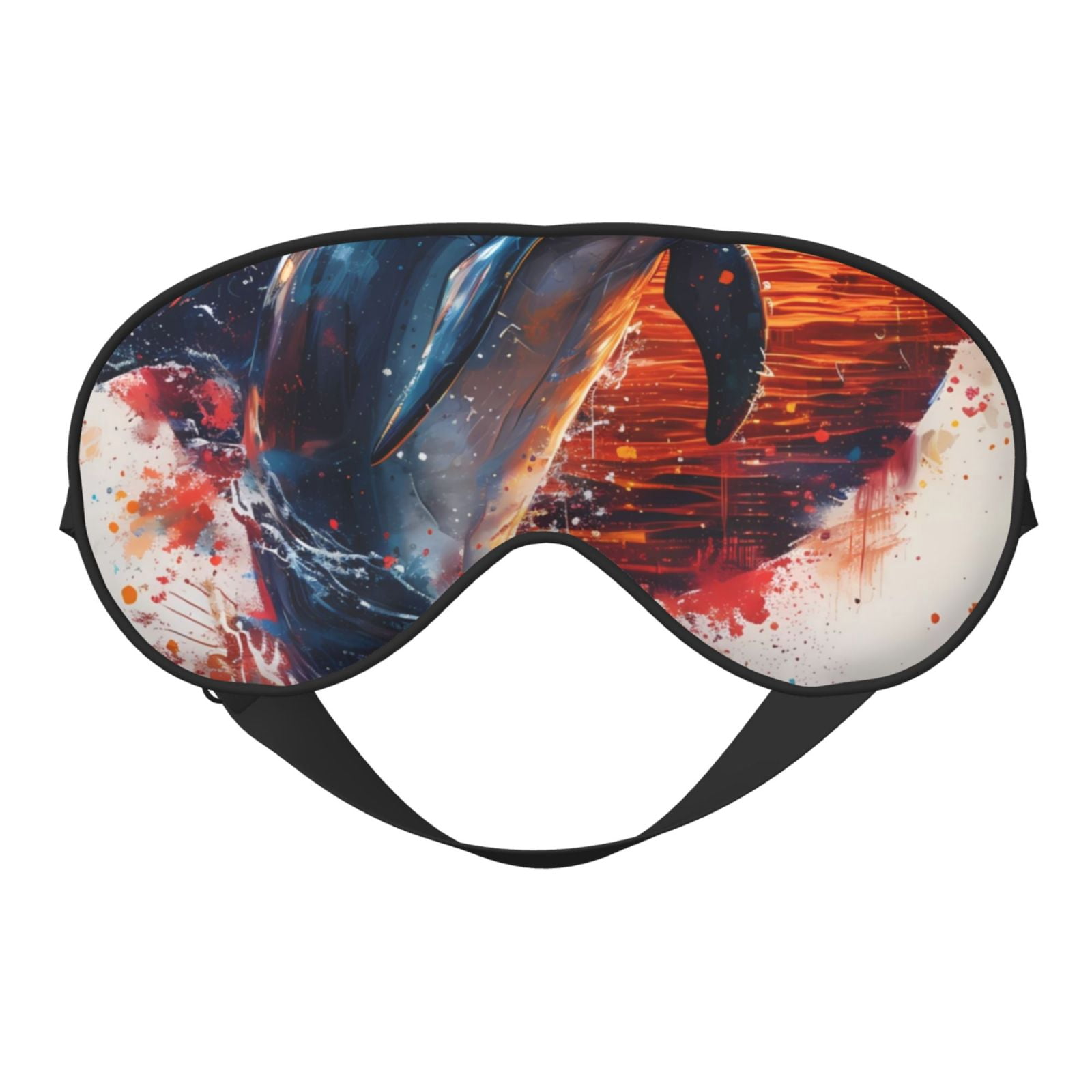 Uemuo Sunset Ocean Watercolor Dolphin Pattern Sleep Eye Mask - Light ...
