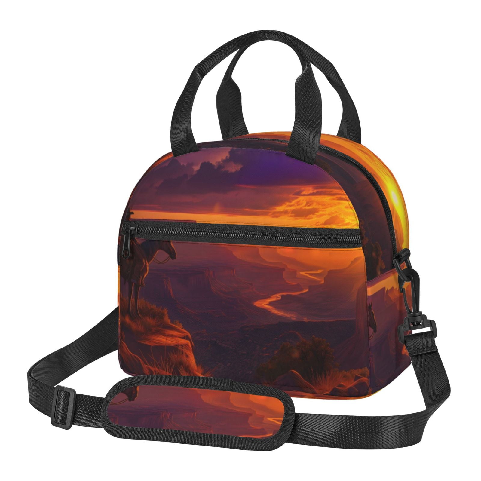 Uemuo Sunset Valley Western Cowboy Printed Lunch Bag Lunch Box Reusable ...