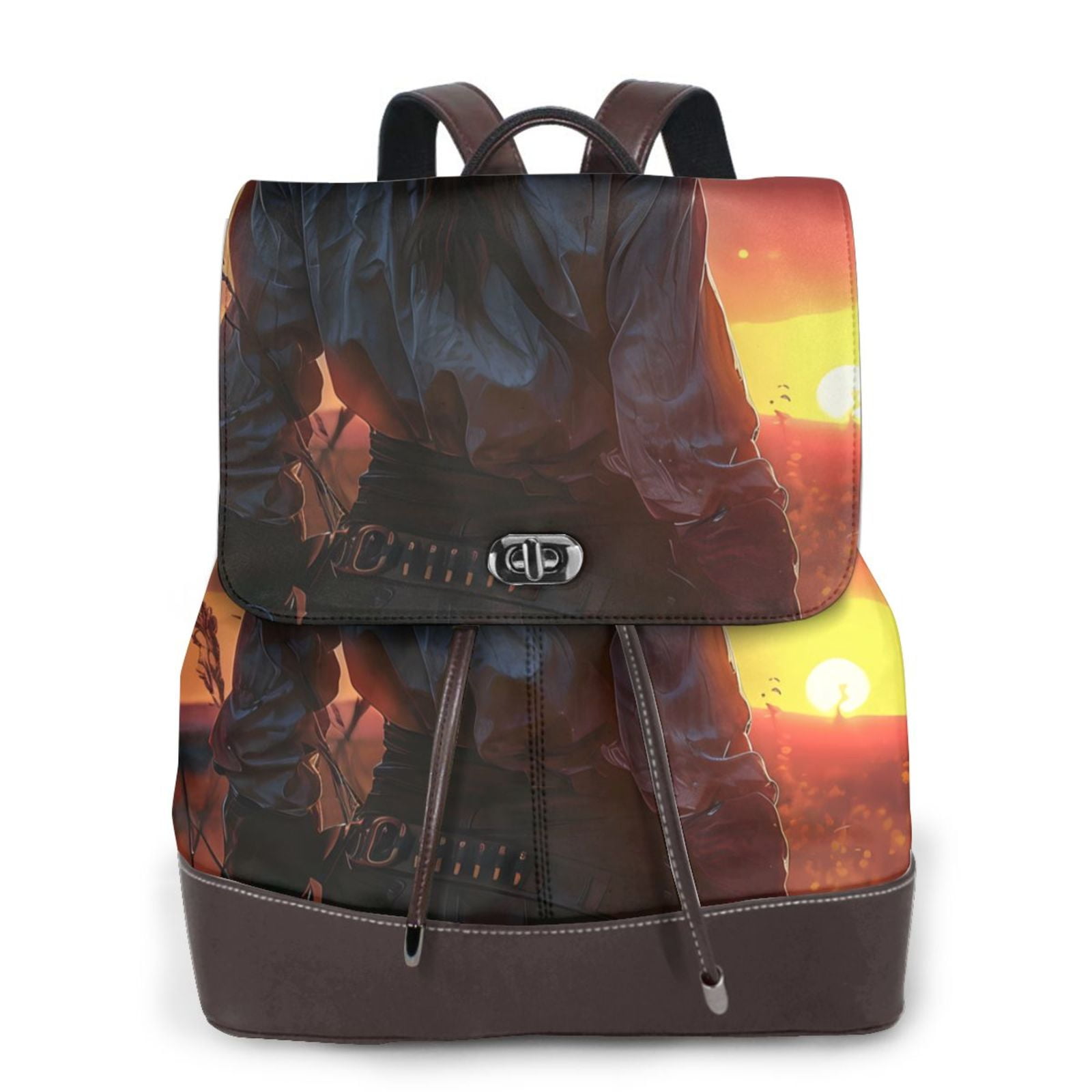 Uemuo Sunset Western Cowgirl for Backpack Purse for Women Large ...