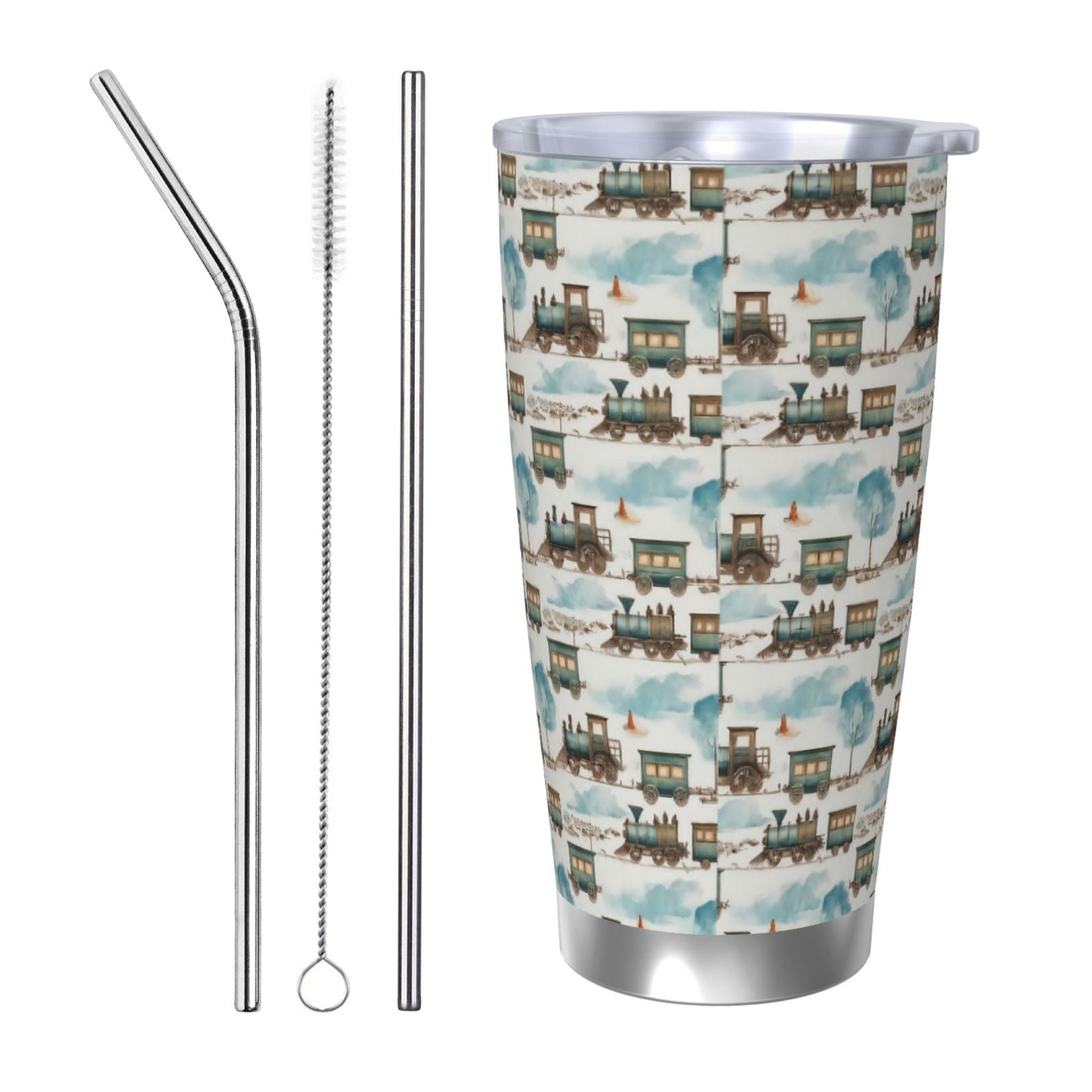 Uemuo Transport Train Print Travel Coffee Mug ,20oz Double-walled Car ...