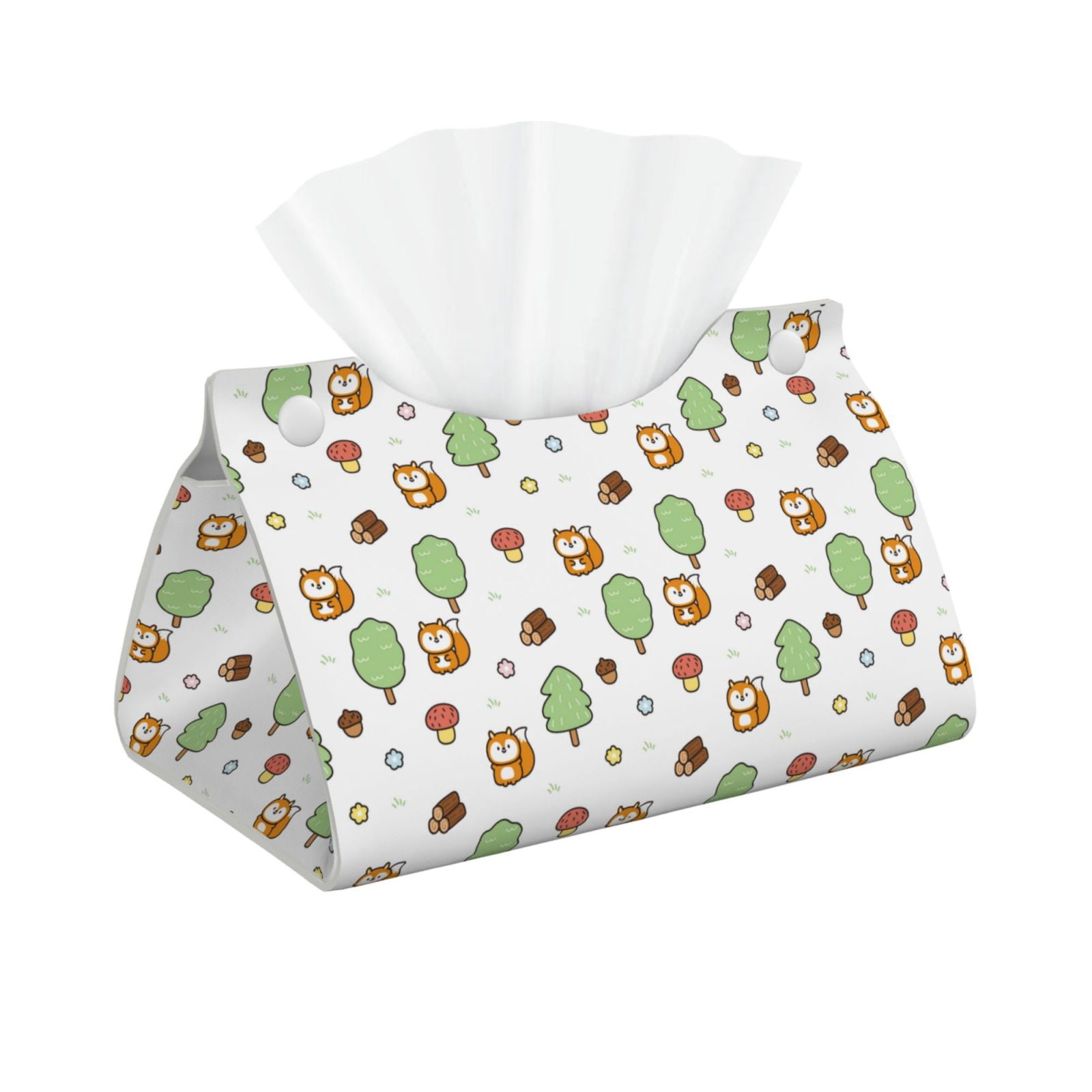 Uemuo Tree Squirrel Pattern Tissue Box Cover Holder, Triangle with ...