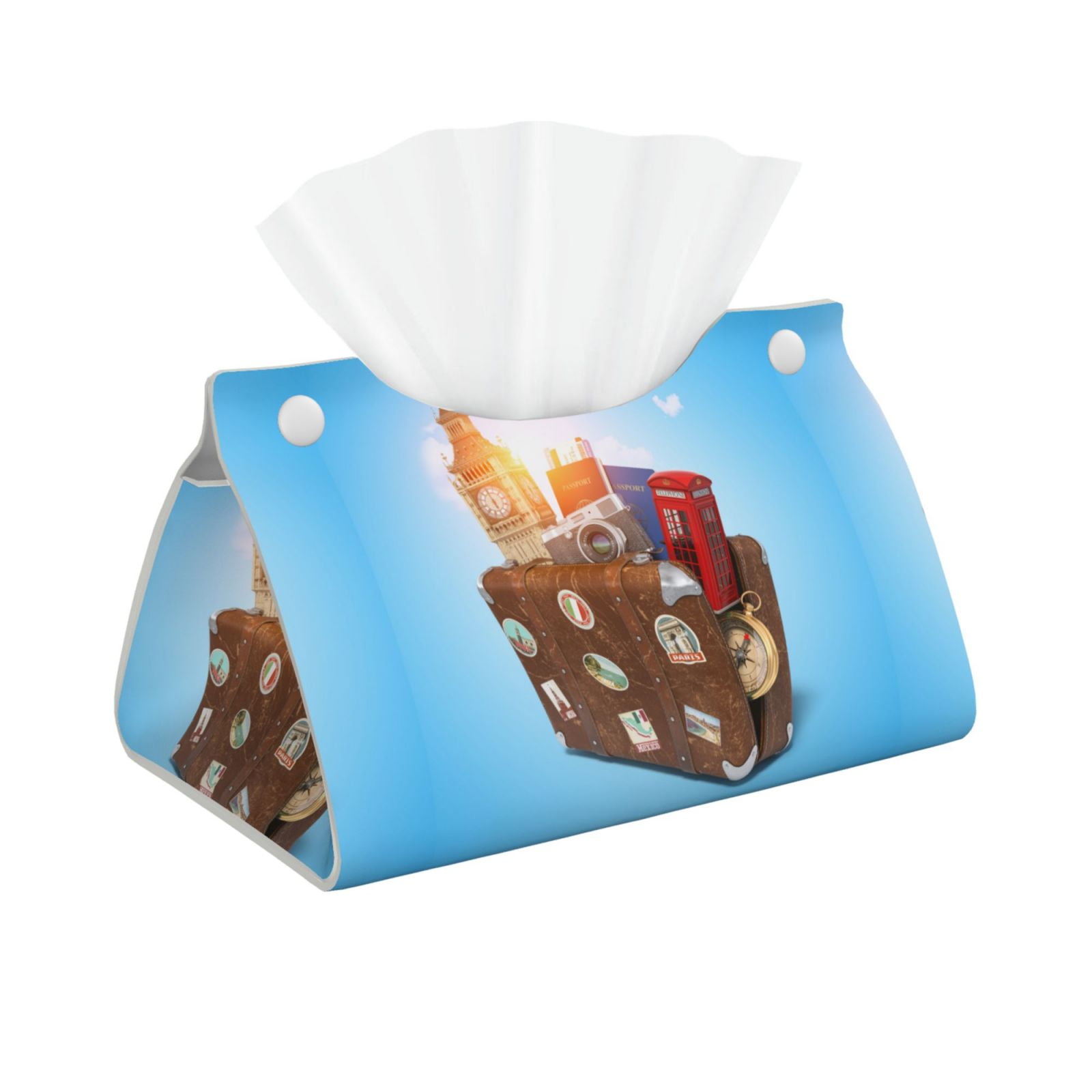 Uemuo Trip to London Pattern Tissue Box Cover Holder, Triangle with ...