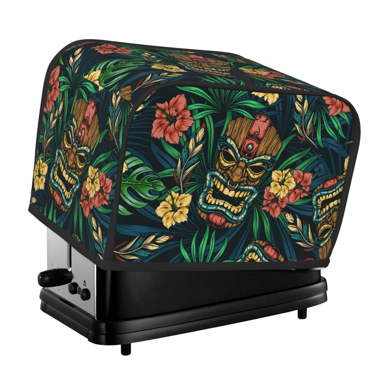Uemuo Tropical Tribe Mask Print Toaster Cover 2 Slice, Small Kitchen Appliance Covers, Toaster ...