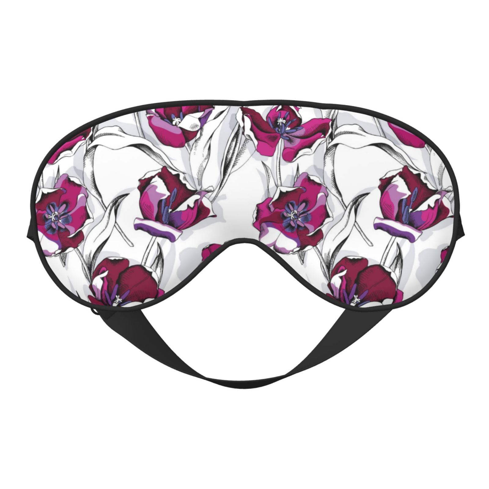 Uemuo Tulips Flowers Pattern Sleep Eye Mask - Light Blocking Sleep Mask ...