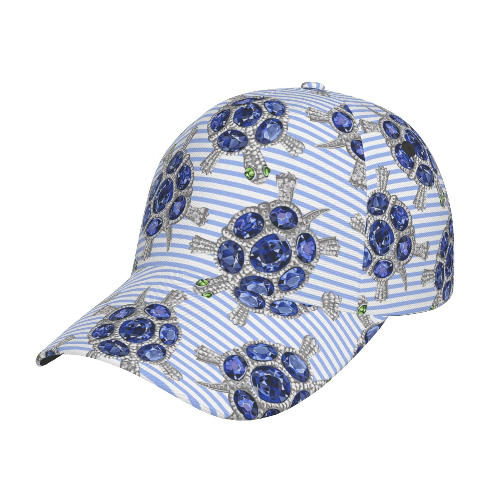 Uemuo Turtle with Blue Stones Pattern Baseball Cap Golf Dad Hat ...