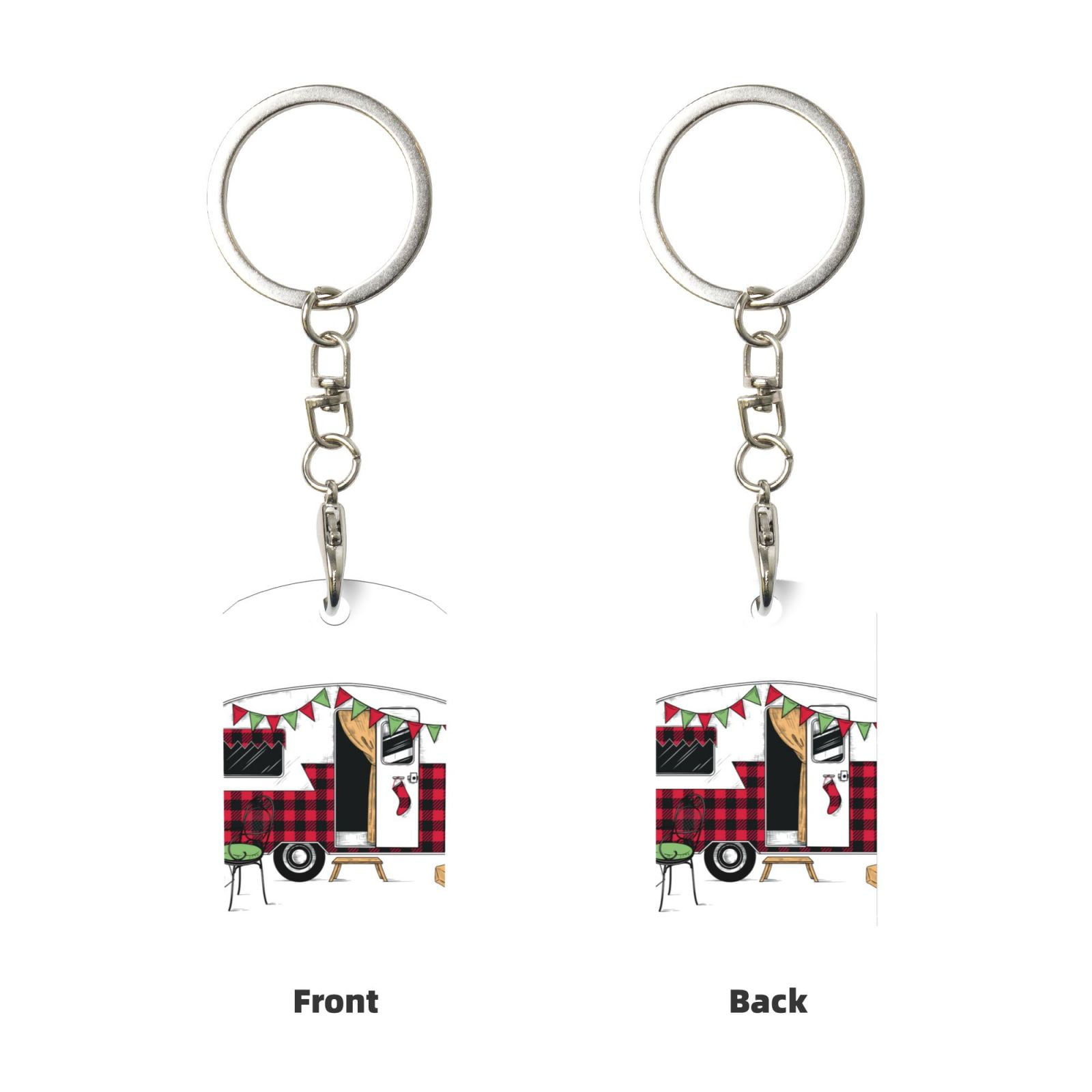 Uemuo Vintage Buffalo Plaid Christmas Camper Pattern Rectangular Metal ...