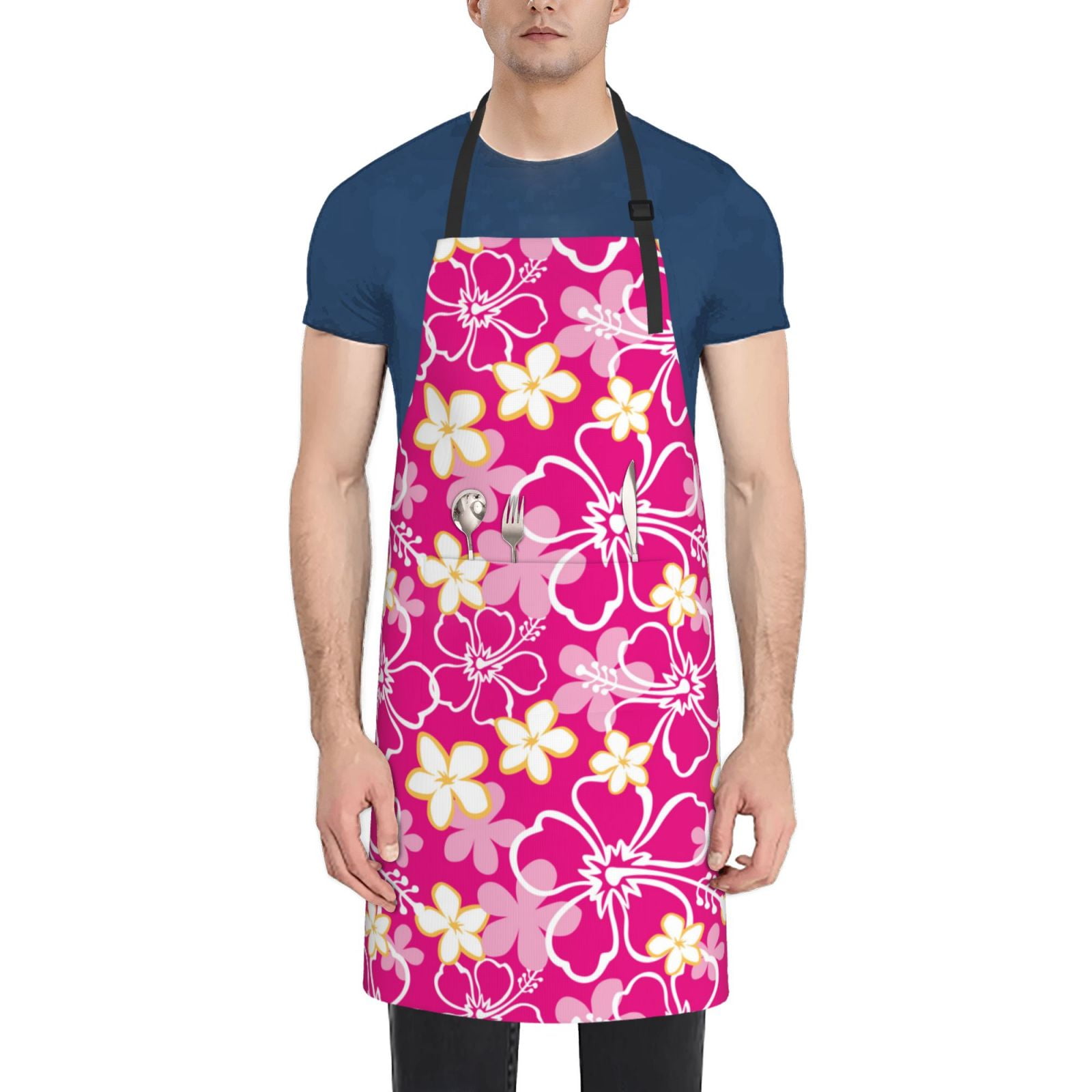 Uemuo Vintage Flowers Pattern Waterproof Apron Adjustable Dishwasher ...