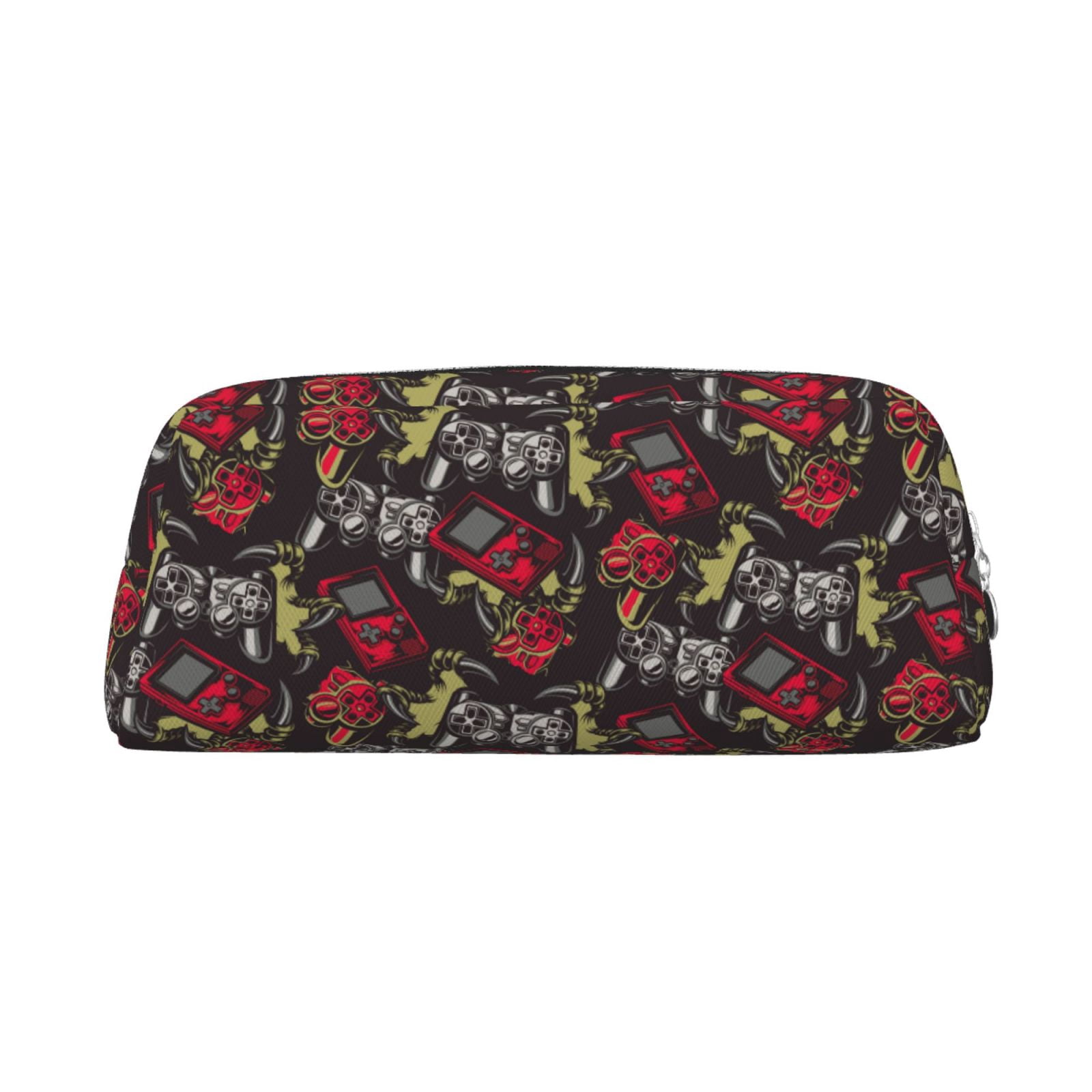 Uemuo Vintage Gaming Printed Leather Pencil Case, Pencil Pouch ...