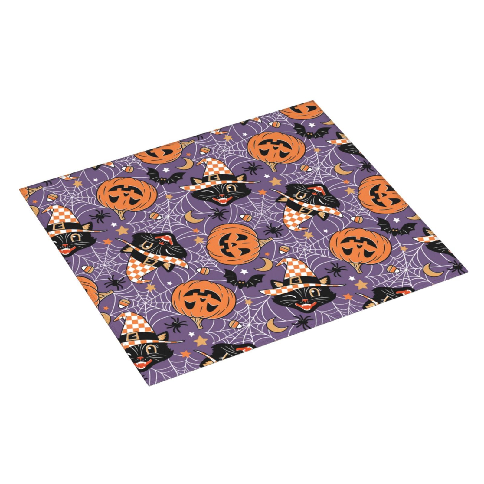 Uemuo Vintage Halloween Black Cat Pattern Dish Drying Mat,16*18 inch ...