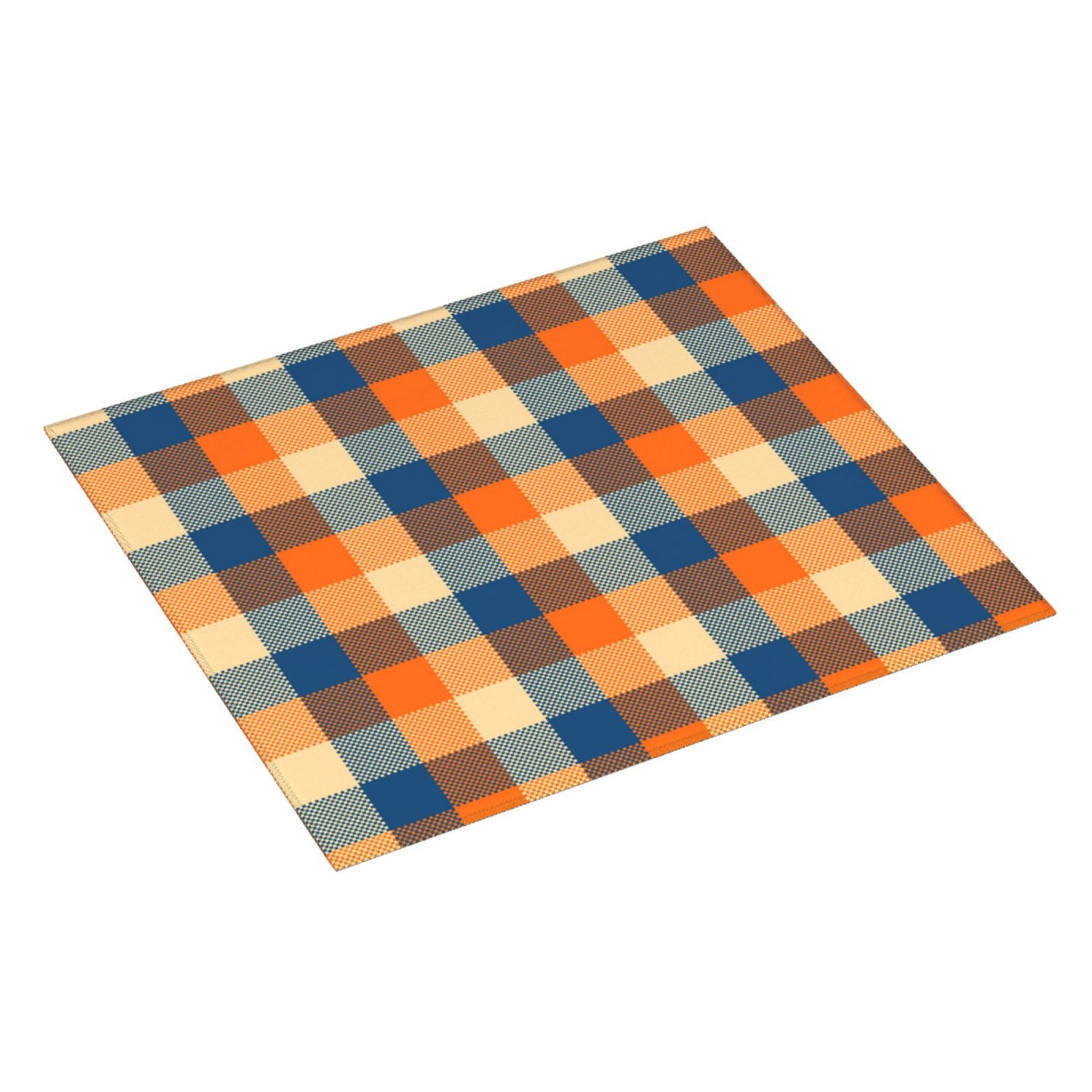 Uemuo Warm Orange Plaid Pattern Dish Drying Mat,16*18 inch Absorbent ...