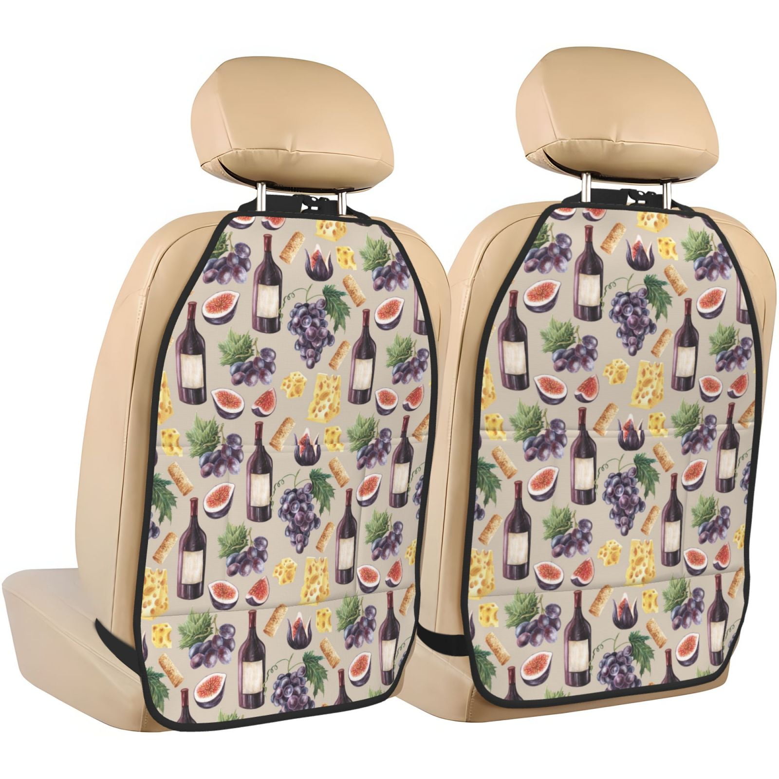 Uemuo Watercolor Bottles And Glasses Printed Car Back Seat Protector,2 ...