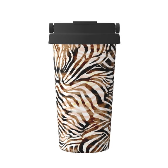 Uemuo Watercolor Zebra Print Carry Insulated Coffee Mug, Travel Mug ...