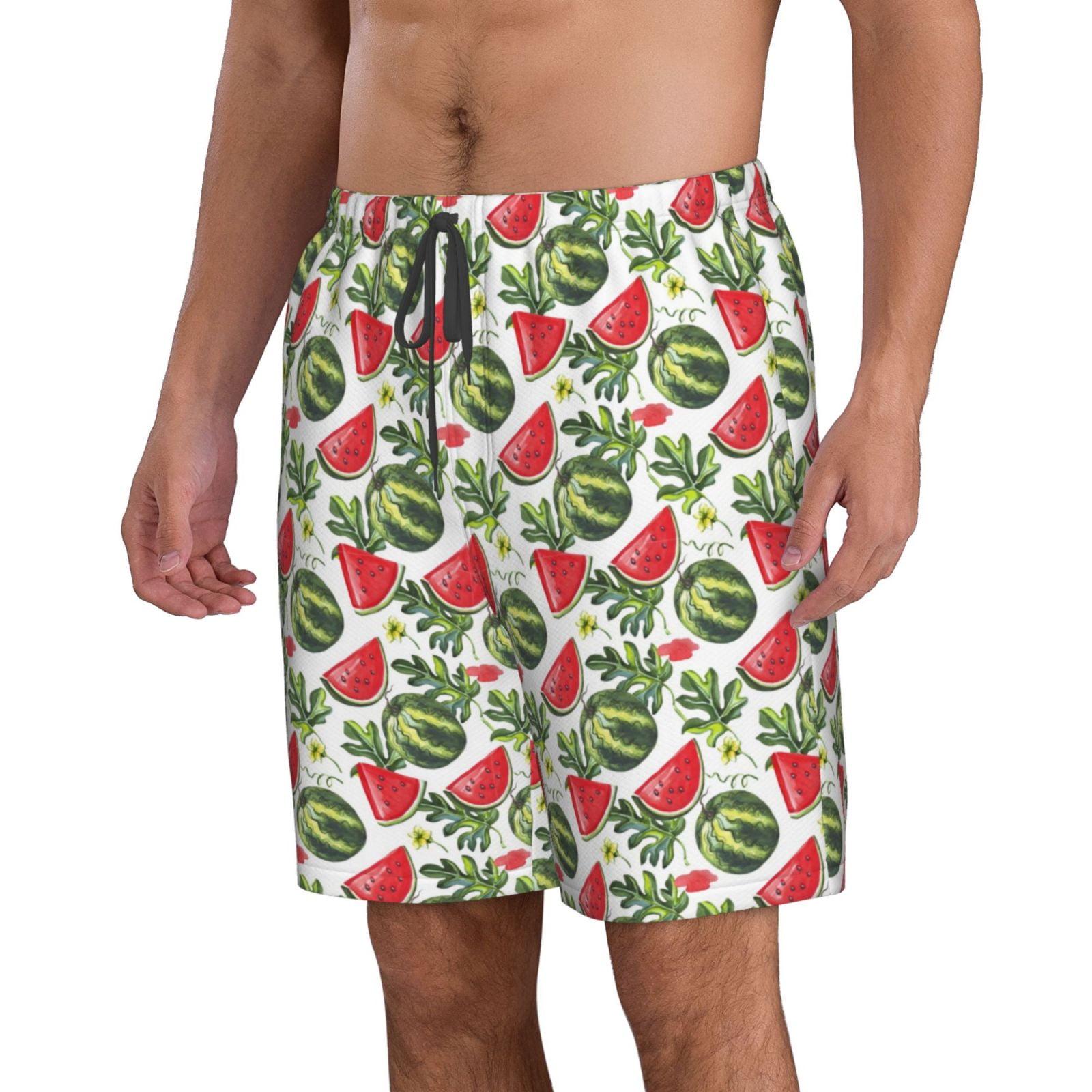 Uemuo Watermelons Pattern Men's Swim Trunks Hawaiian Beach Bathing Suit ...