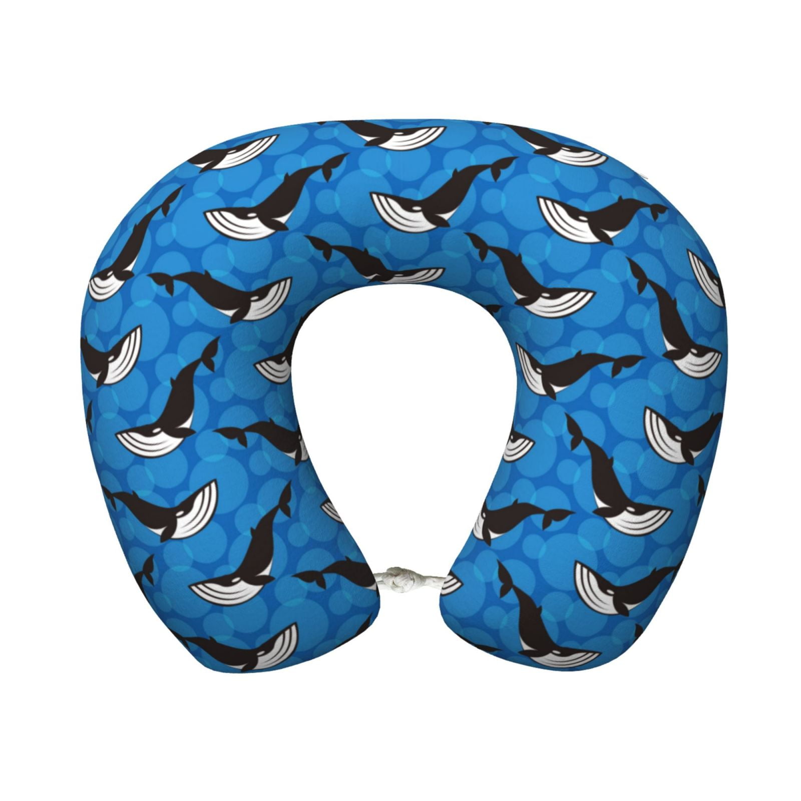 Uemuo Whale And Sea Pattern Travel Neck Pillow - Lightweight ...