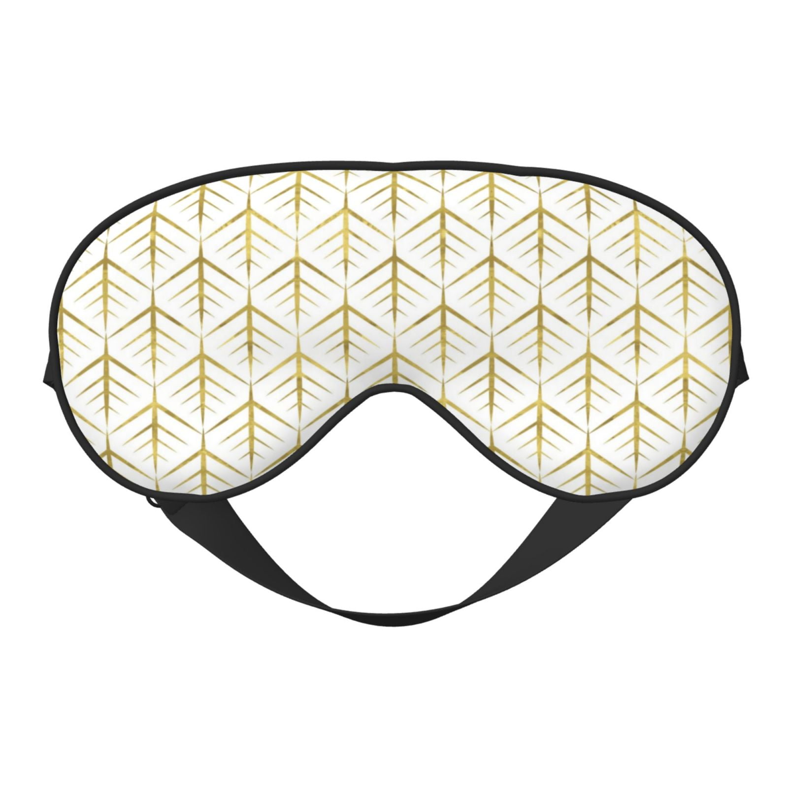 Uemuo White And Gold Geometry Pattern Sleep Eye Mask - Light Blocking ...