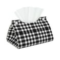 Uemuo White And Black Plaid Pattern Tissue Box Cover Holder, Triangle ...