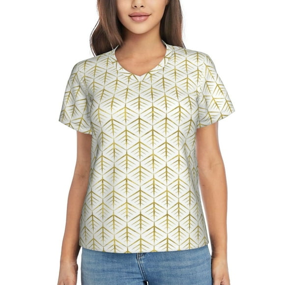 Gold And White Shirt Women's
