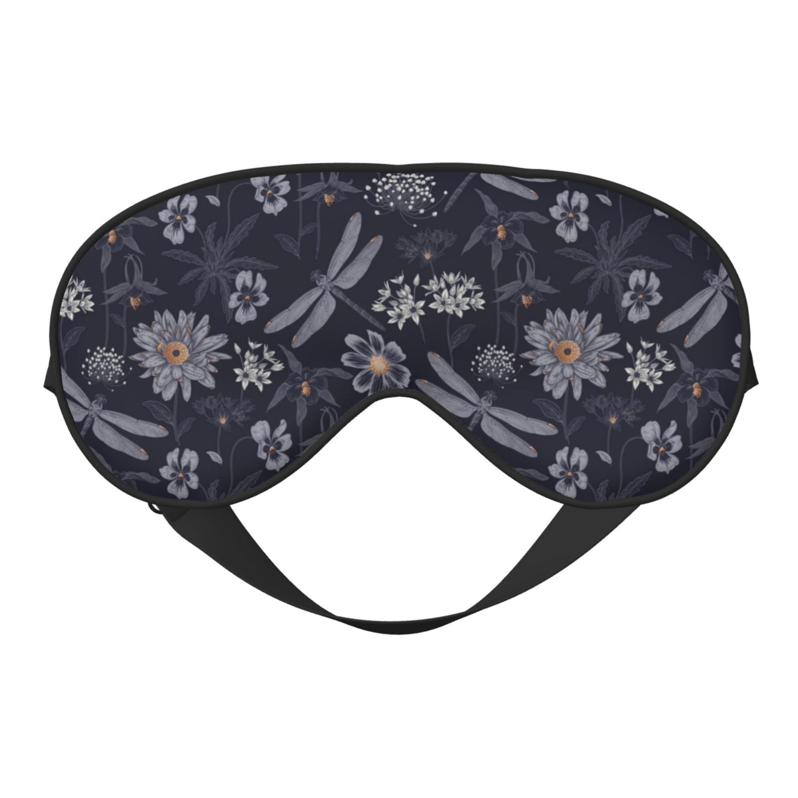 Uemuo Wildflowers And Dragonflies Pattern Sleep Eye Mask - Light ...
