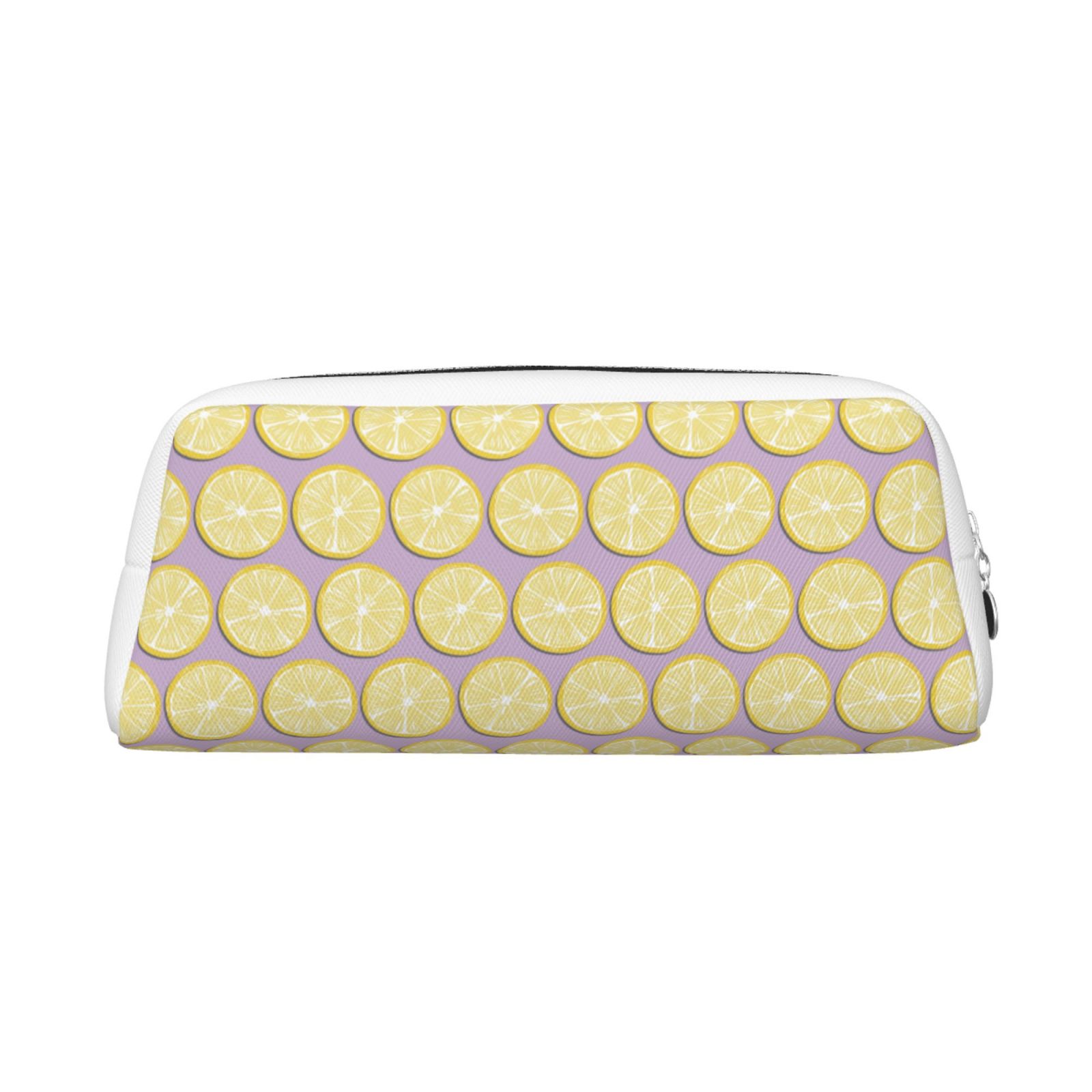 Uemuo Yellow Lemon Slices Printed Leather Pencil Case, Pencil Pouch ...