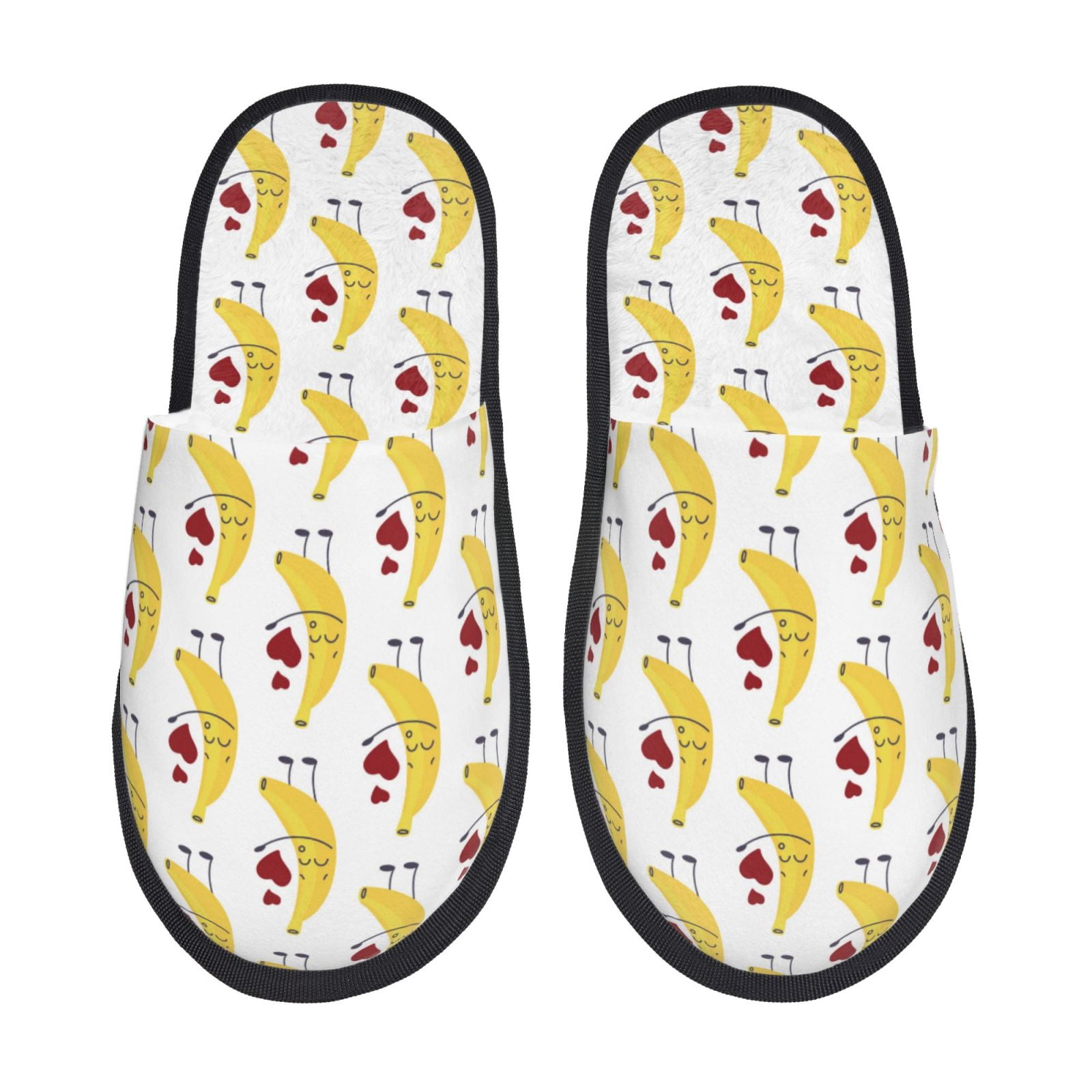 Uemuo a banana blowing air kisses Printe Plush Furry Slippers with EVA ...