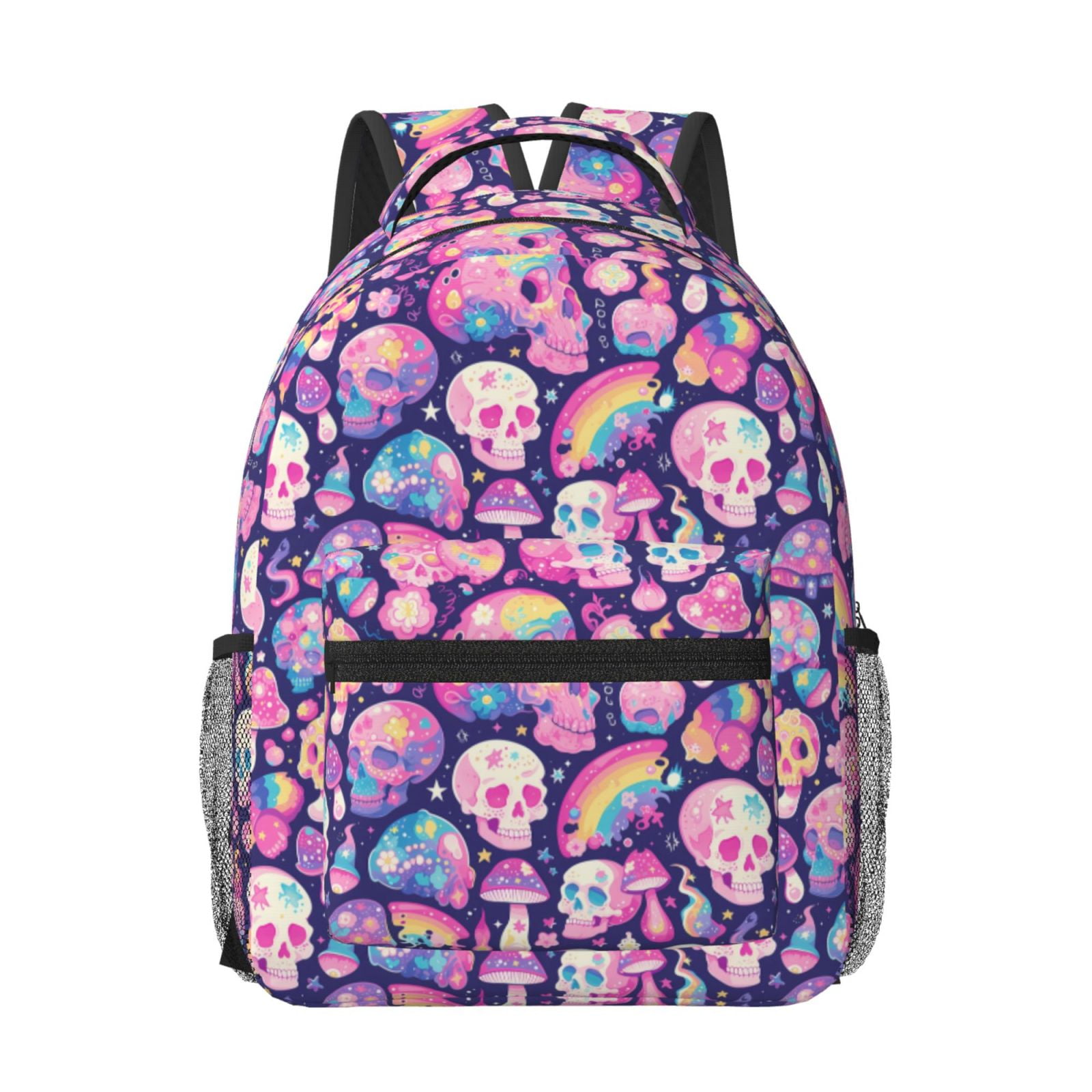 Uemuo cartoon rainbow Skull Printed Student Durable Water-resistant ...