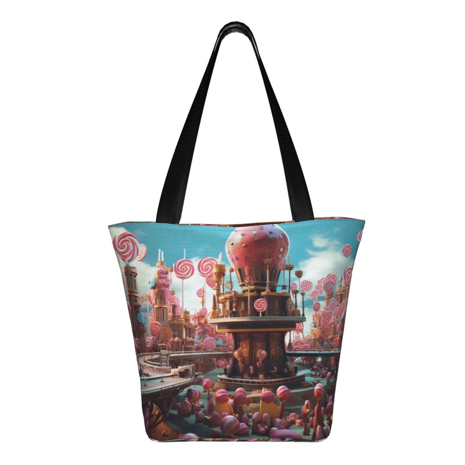 Uemuo fairy-tale-world-with-delicious-candy Print Tote Bags for Women ...