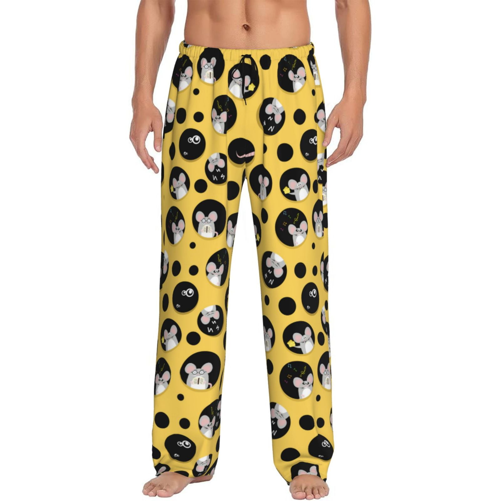 Uemuo mouse live in cheese home Pattern Men's Wide Leg Palazzo Lounge ...
