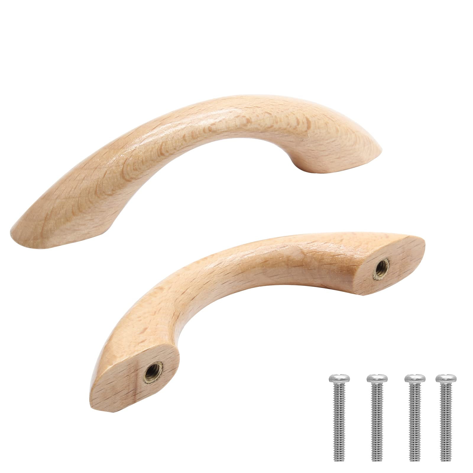 Uenhoy 10 Pcs Wooden Drawer Pulls Handles Solid Wood Handles for ...