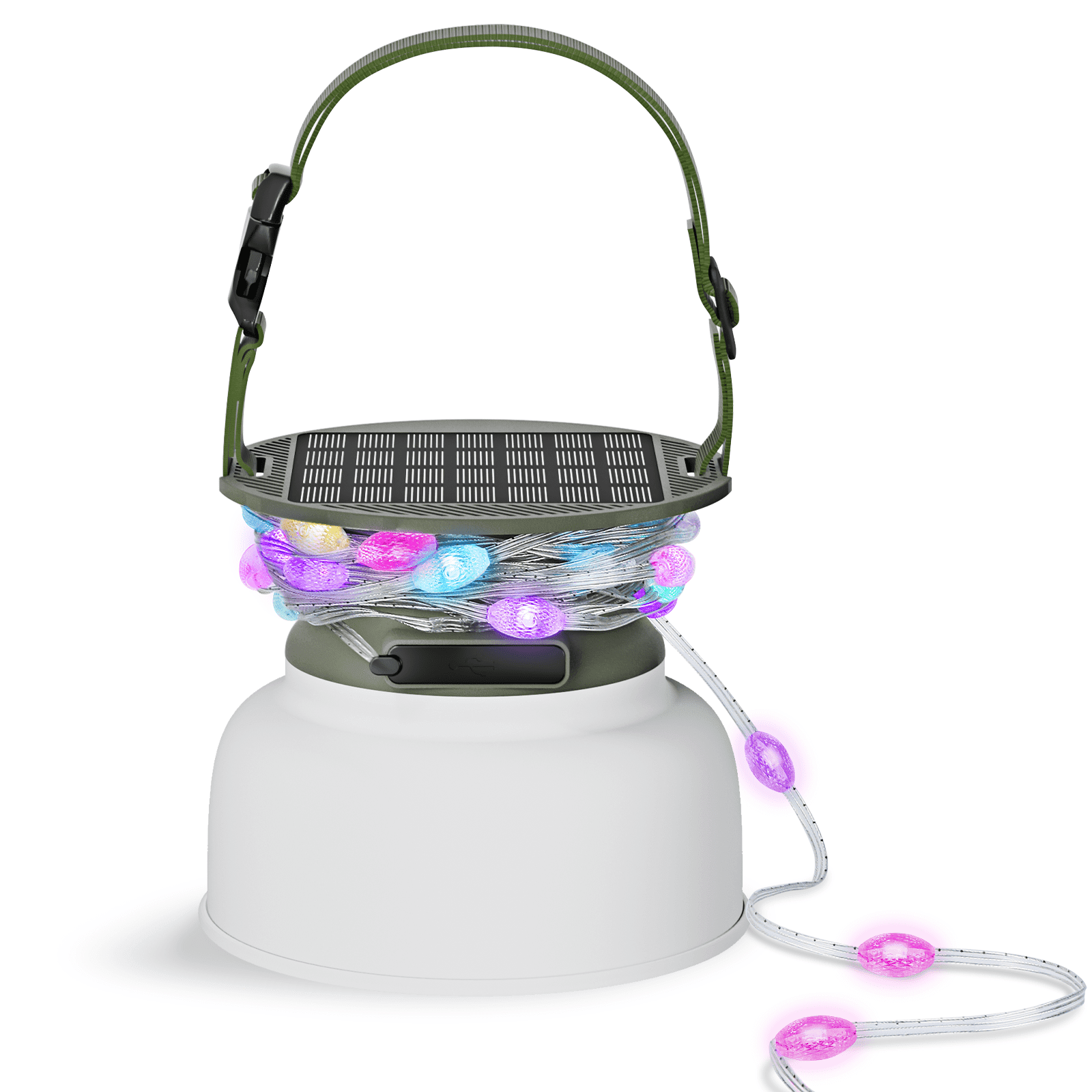 Uervoton Camping Lantern Solar String Lights, 3 Color Modes Camping ...
