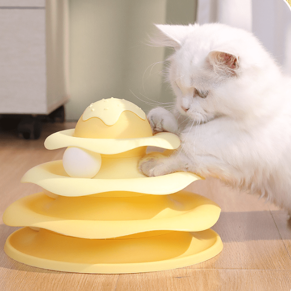 Uervoton Cat Toy Roller 3-Level Turntable Cat Toys Balls with Balls ...