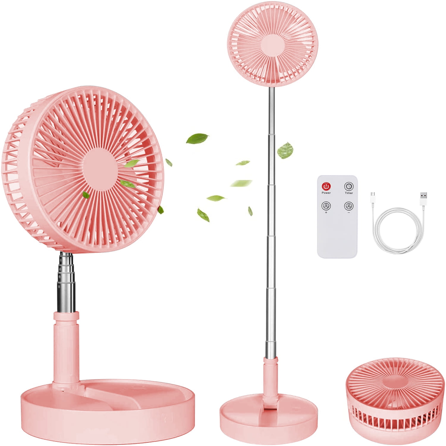 Uervoton Rechargeable Standing Fan, 4 Speeds, Remote Control, Portable ...