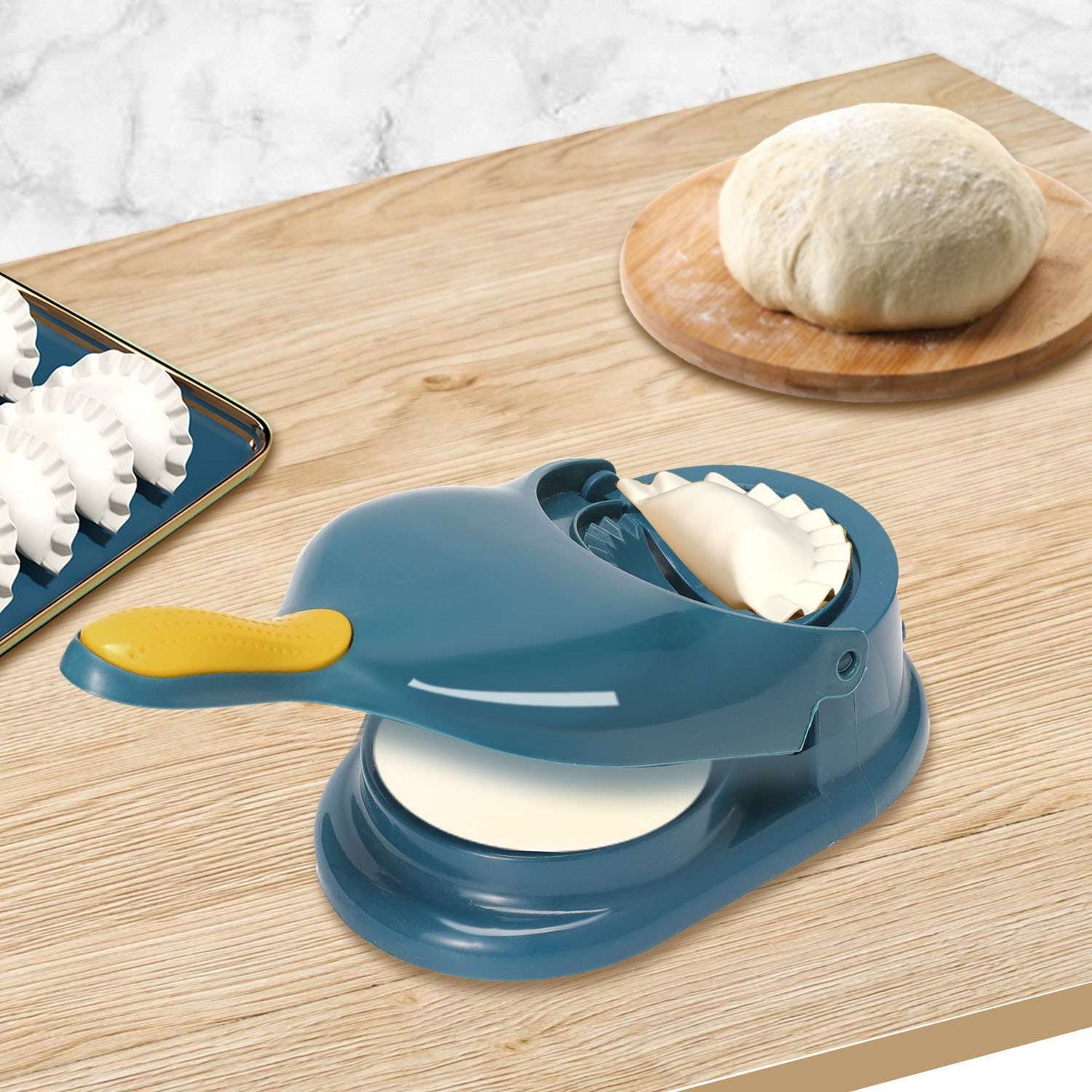 Uezeth 2 in 1 Dumpling Maker Plastic 1-Cavity Manual Dough Presser ...