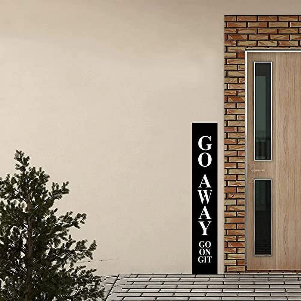 UfcellStore Welcome Sign for Front Door-"Go Away" - Black porch sign 48 ...