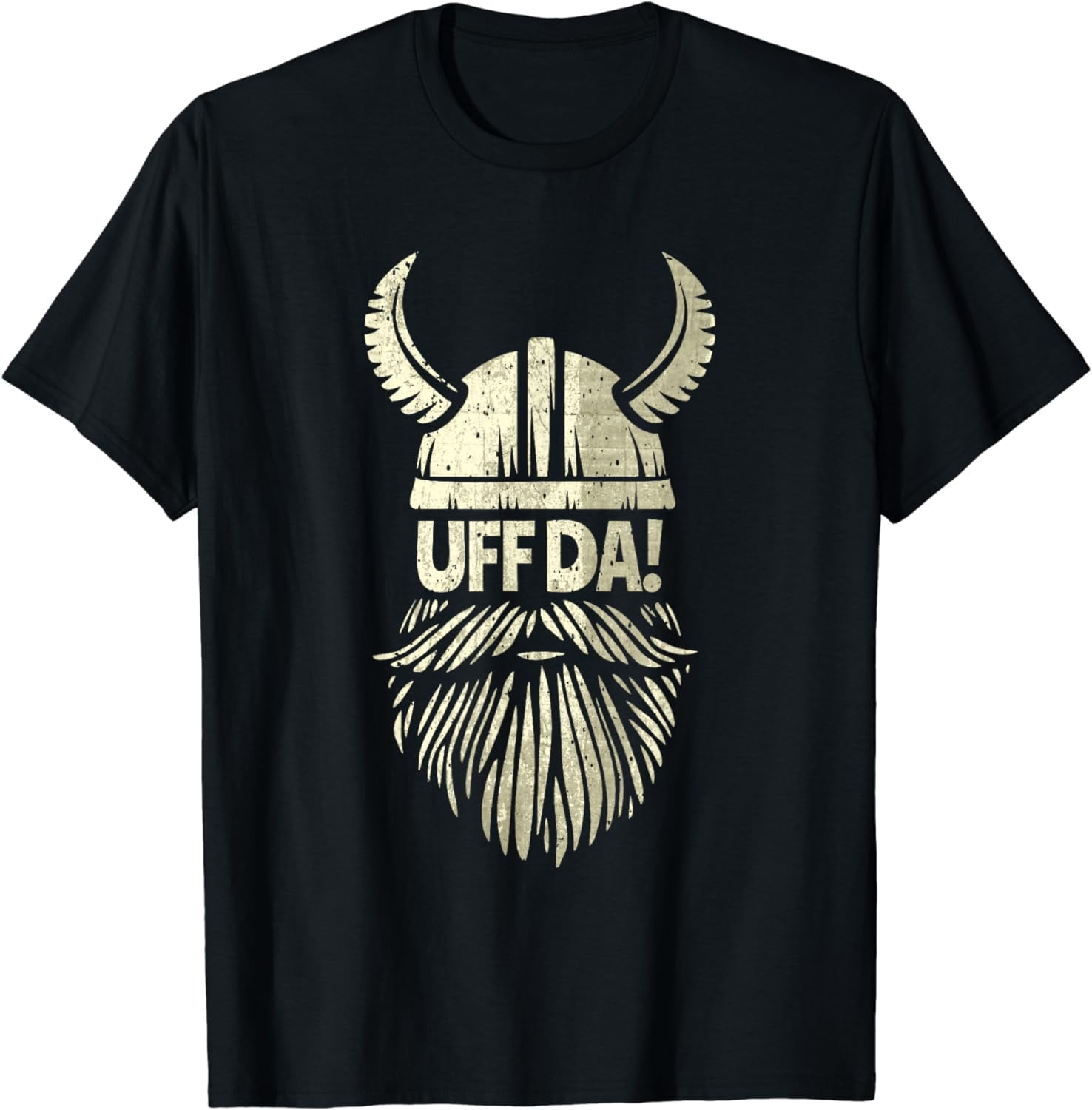 Uff Da Norwegian Quote Scandinavian Viking Helmet Beard Man T-Shirt ...