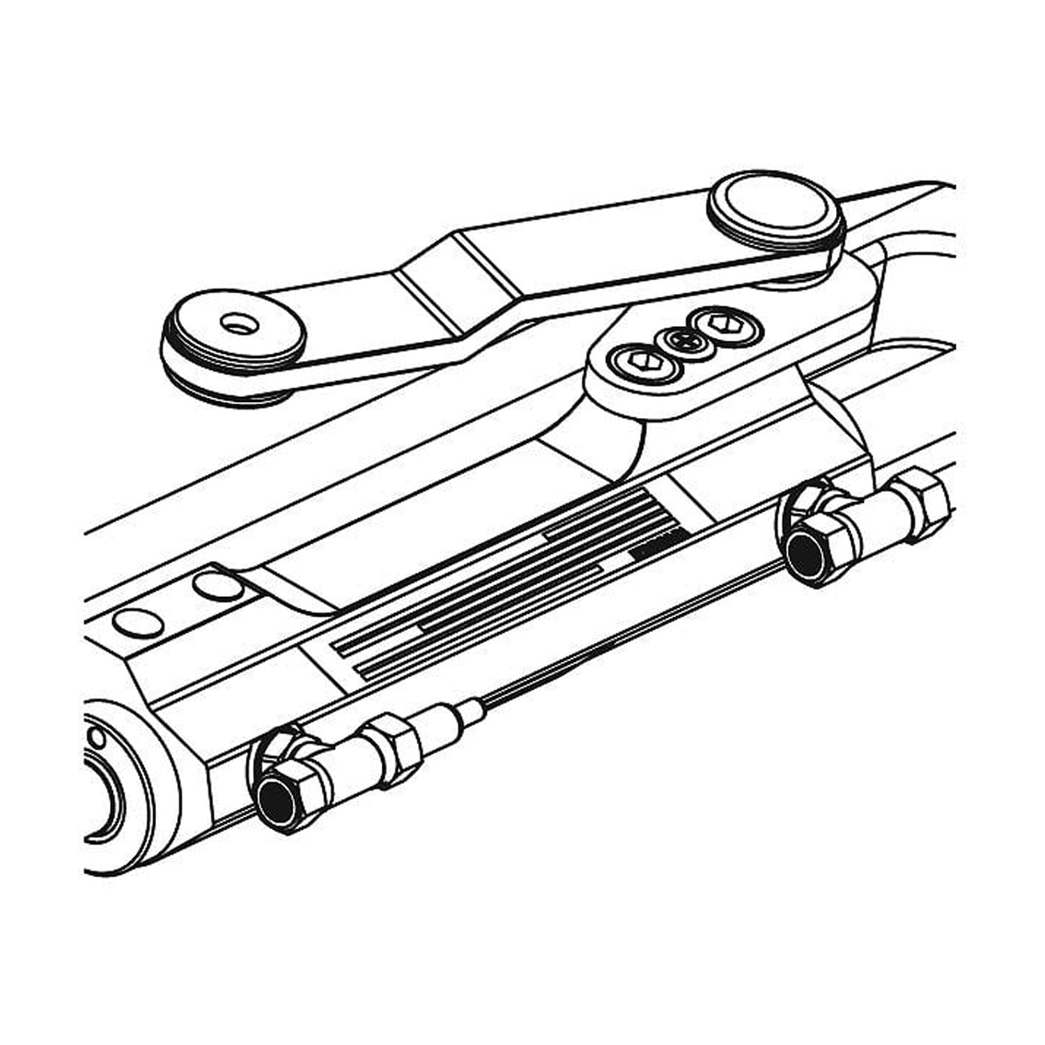 Uflex UC128TS2 Protech Front Mount Hydraulic Steering Cylinder, Port w ...