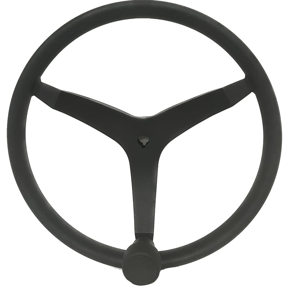 Uflex - V46 - 13.5" Stainless Steel Steering Wheel w/Speed Knob - Black ...