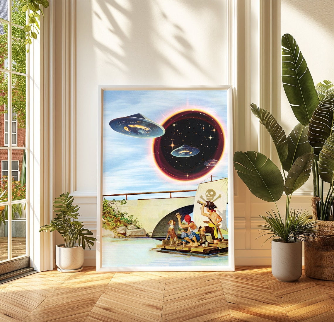 Ufo Ahoy! Ufo Art Alien Landscape Print Vintage Collage Art Retro Art ...