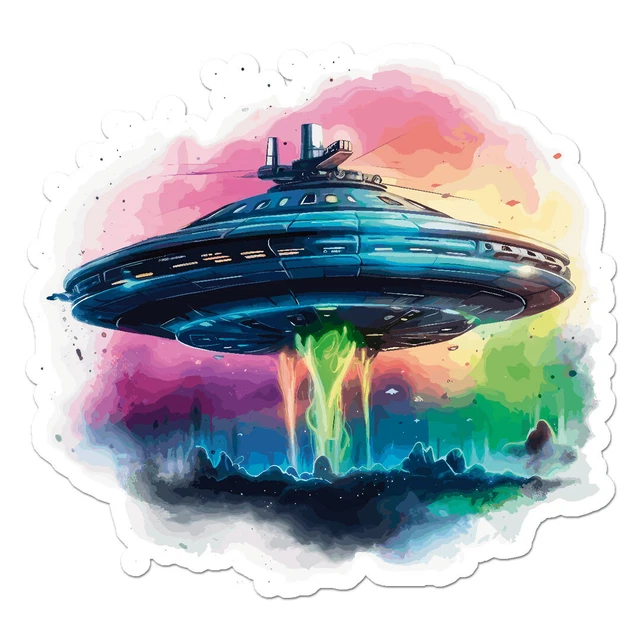 Ufo Alien Abduction Sticker Phone Decal Water Bottle Stickers Car ...