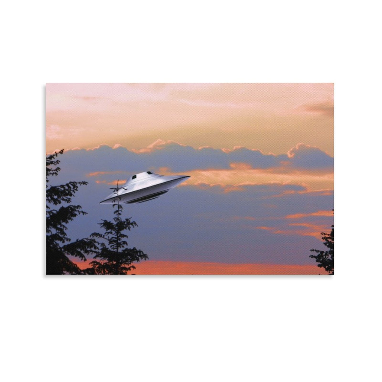 Ufo Alien Heaven Poster Decorative Painting Canvas Wall Art Living Room ...