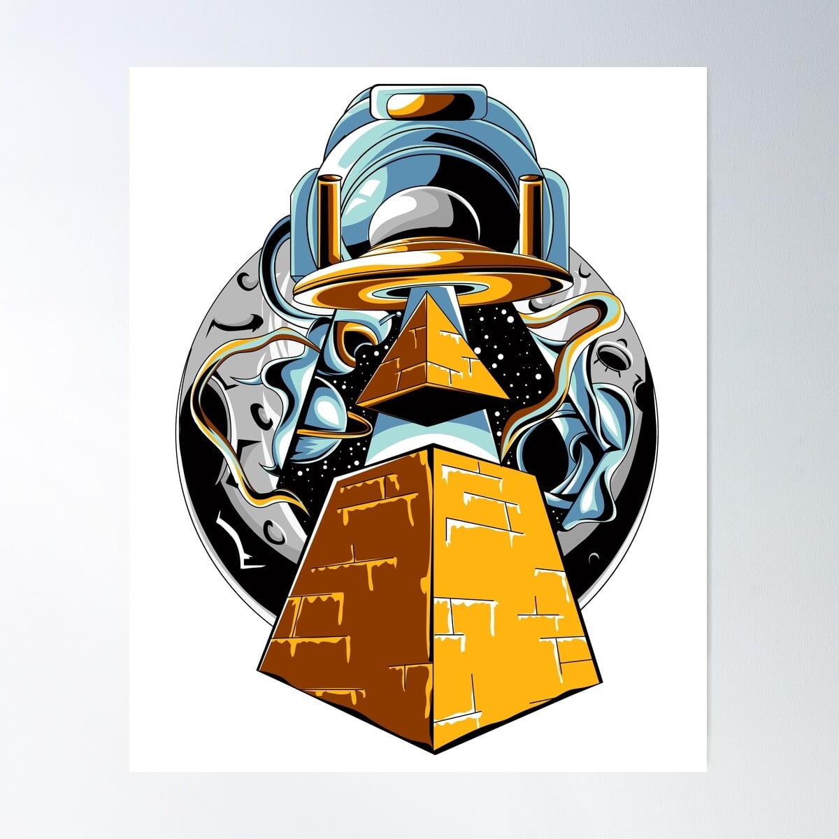 Ufo Alien Pyramid Poster Wall Art, Modern Wall Decor For Living Room ...